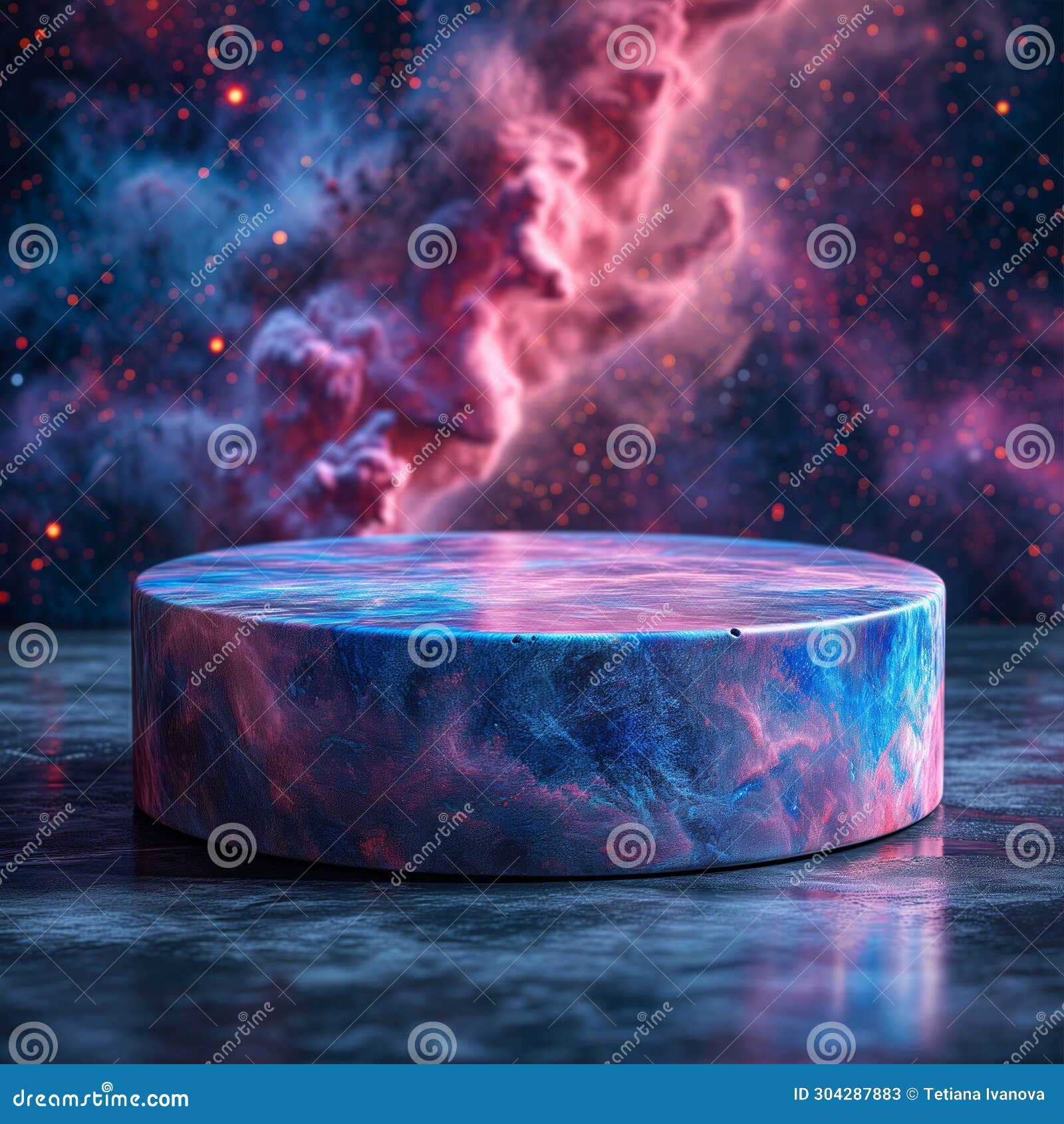 Stellar Product Display Set before the Backdrop of a Starry Galaxy ...