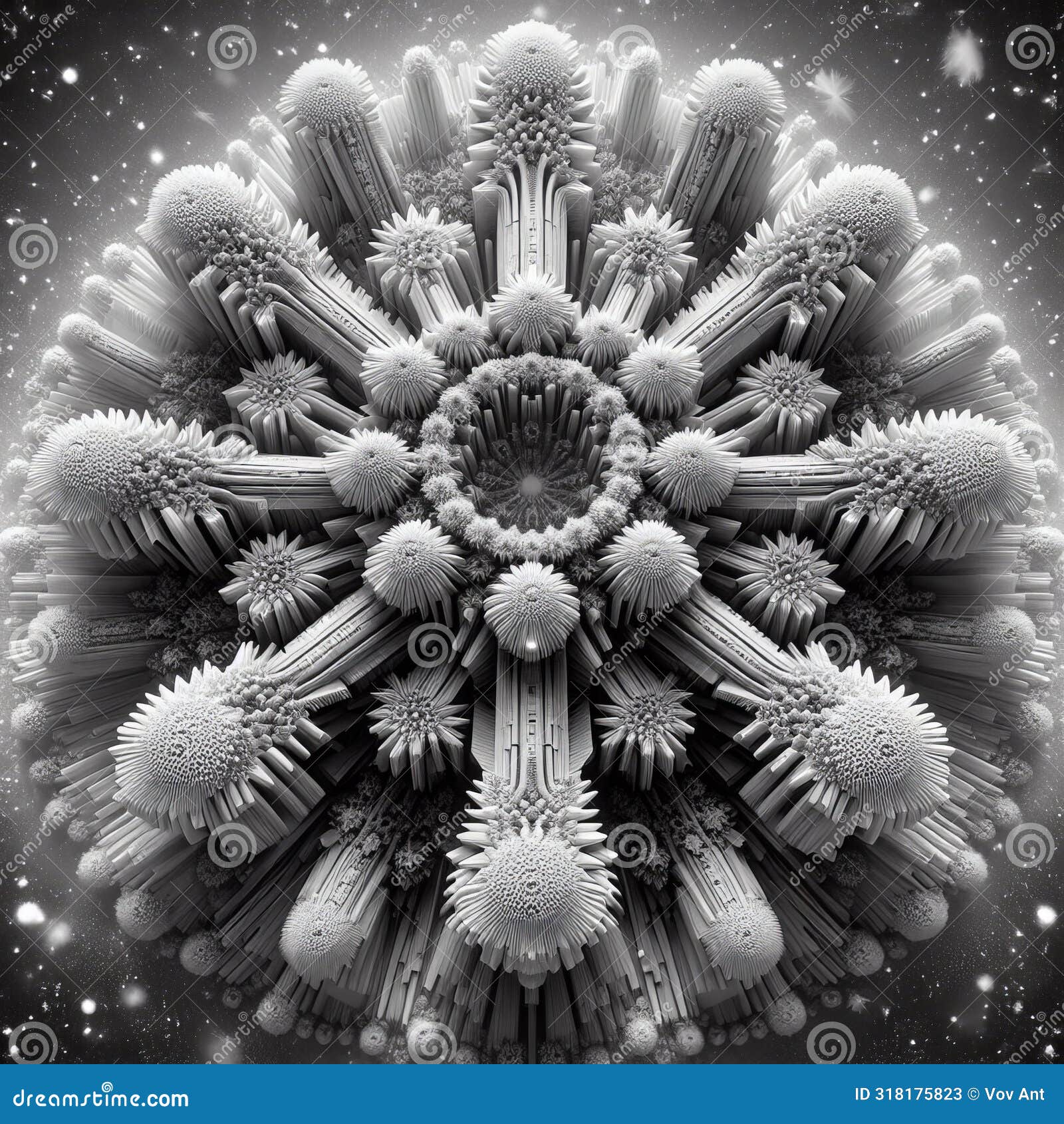 Stellar Sector Plate Column Snowflakes with Plate Structures a Stock ...