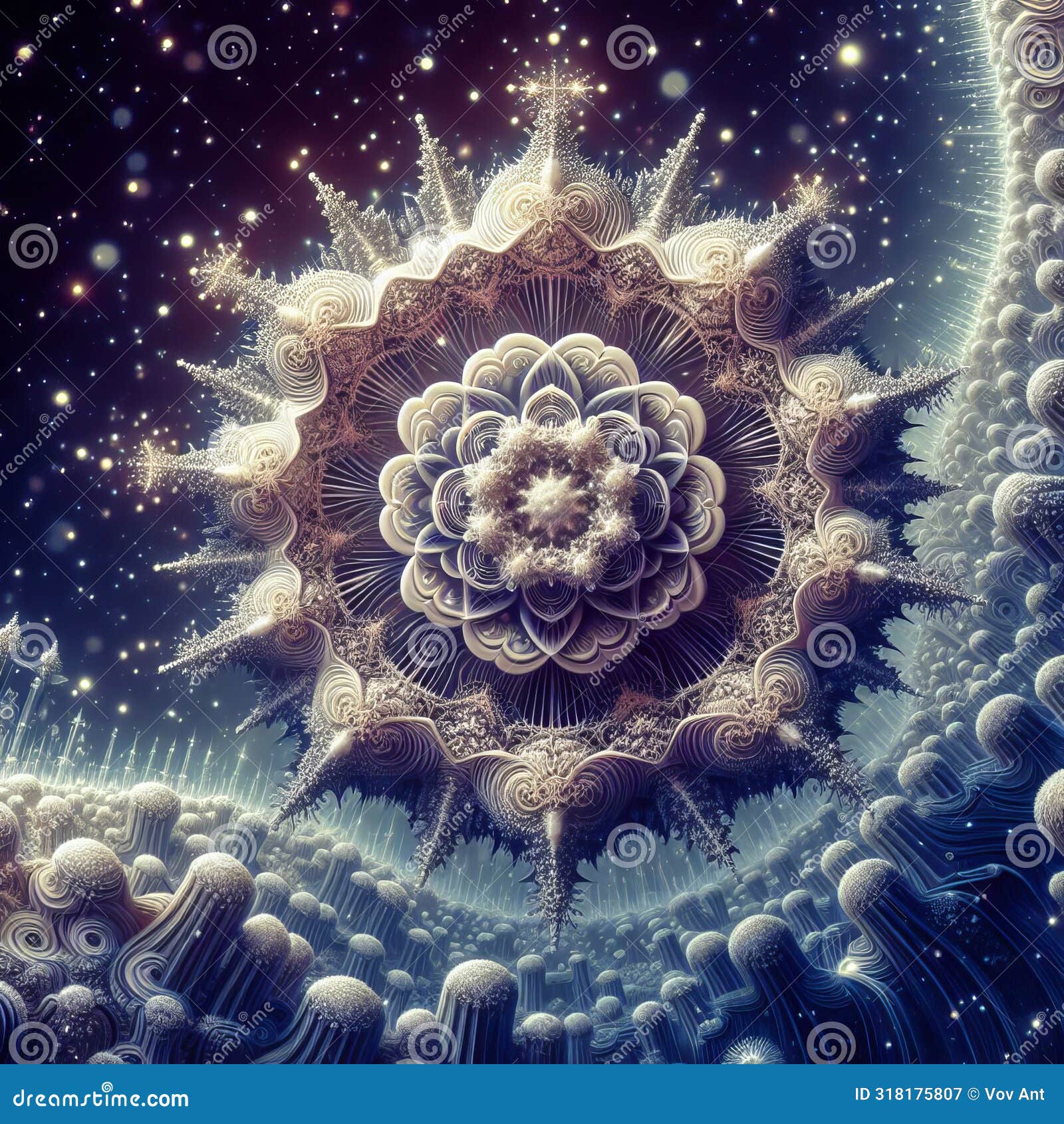 Stellar Column Columnar Snowflakes With Star Like Patterns On Royalty ...