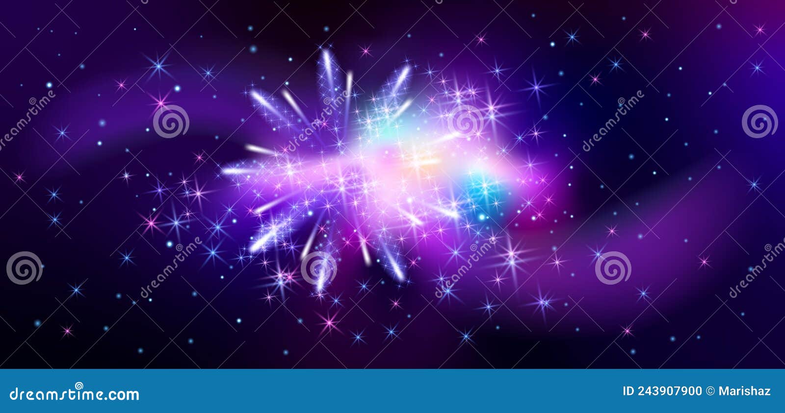 Stellar Space Background With Dark Nebula, Supernova Explosion And ...