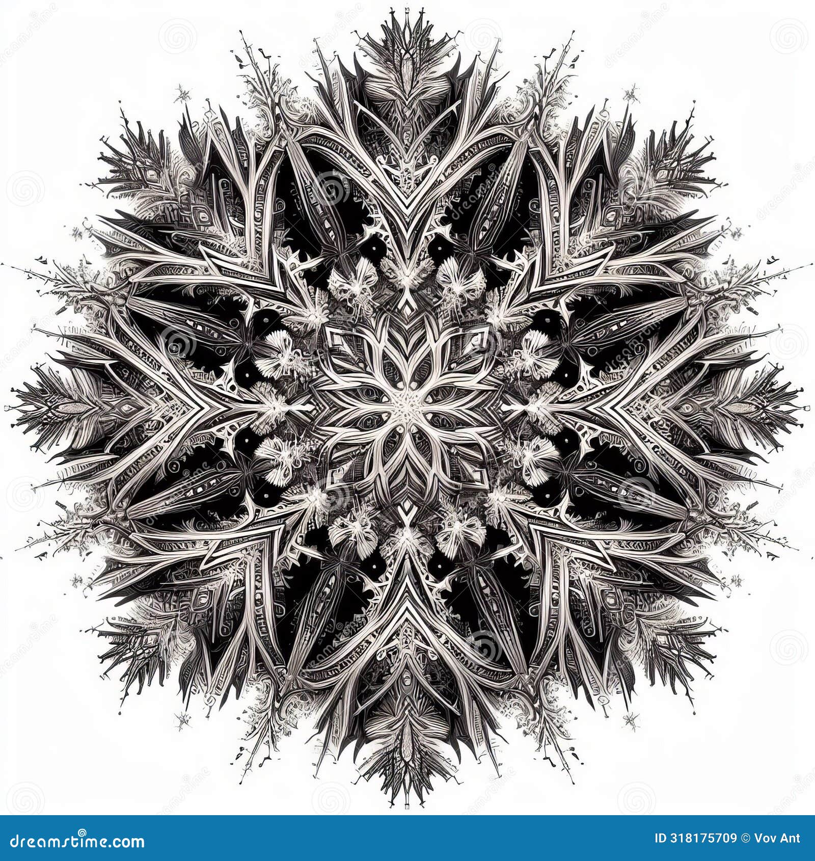 Stellar Split Plate Needle Plate Snowflakes with Split Structu Stock ...