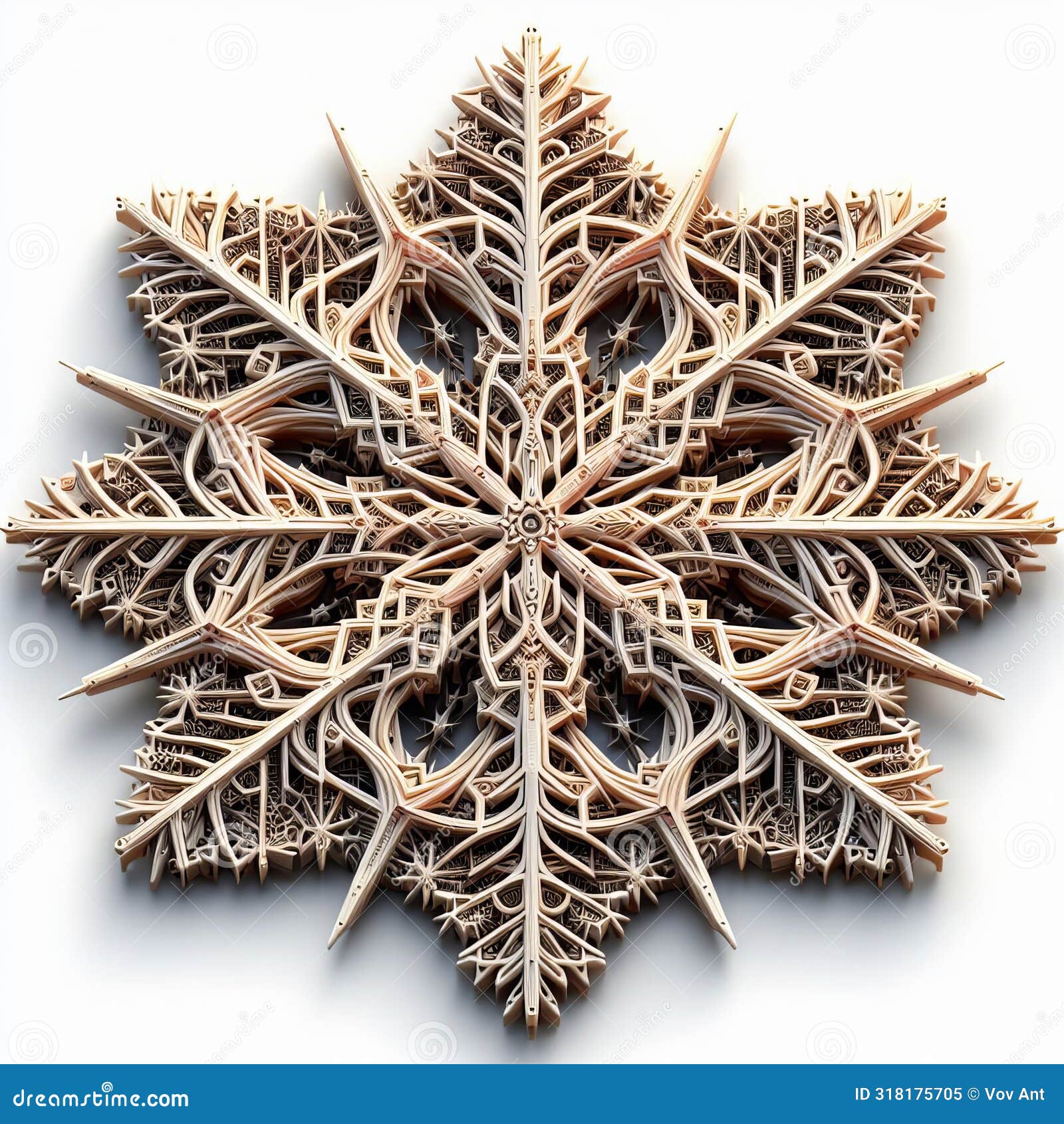 Stellar Split Plate Plate Snowflakes with Split or Branched St Stock ...