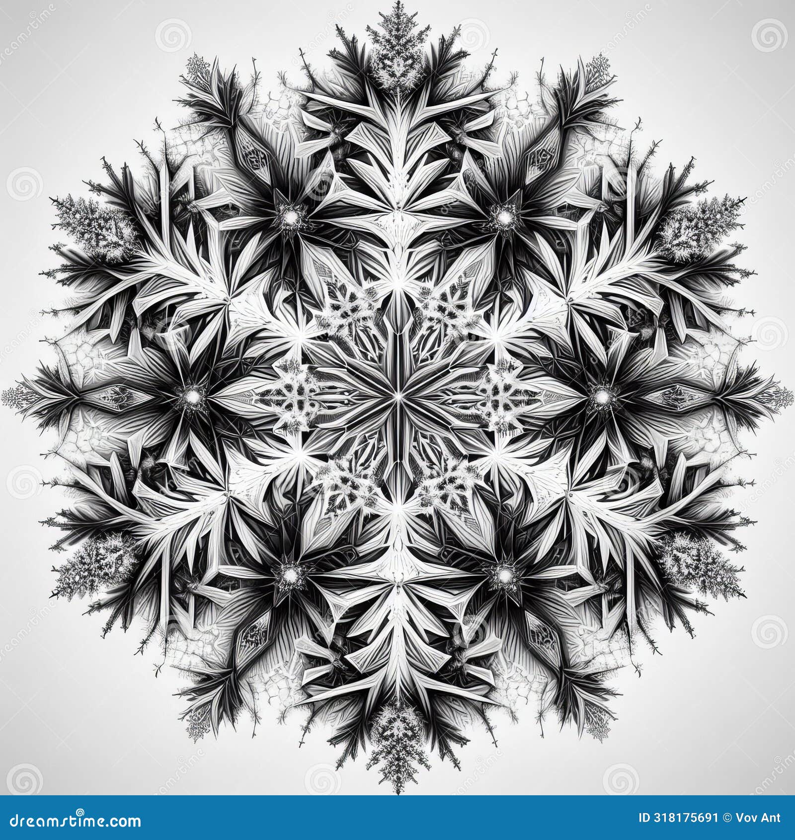Stellar Split Plate Plate Snowflakes with Split or Branched St Stock ...