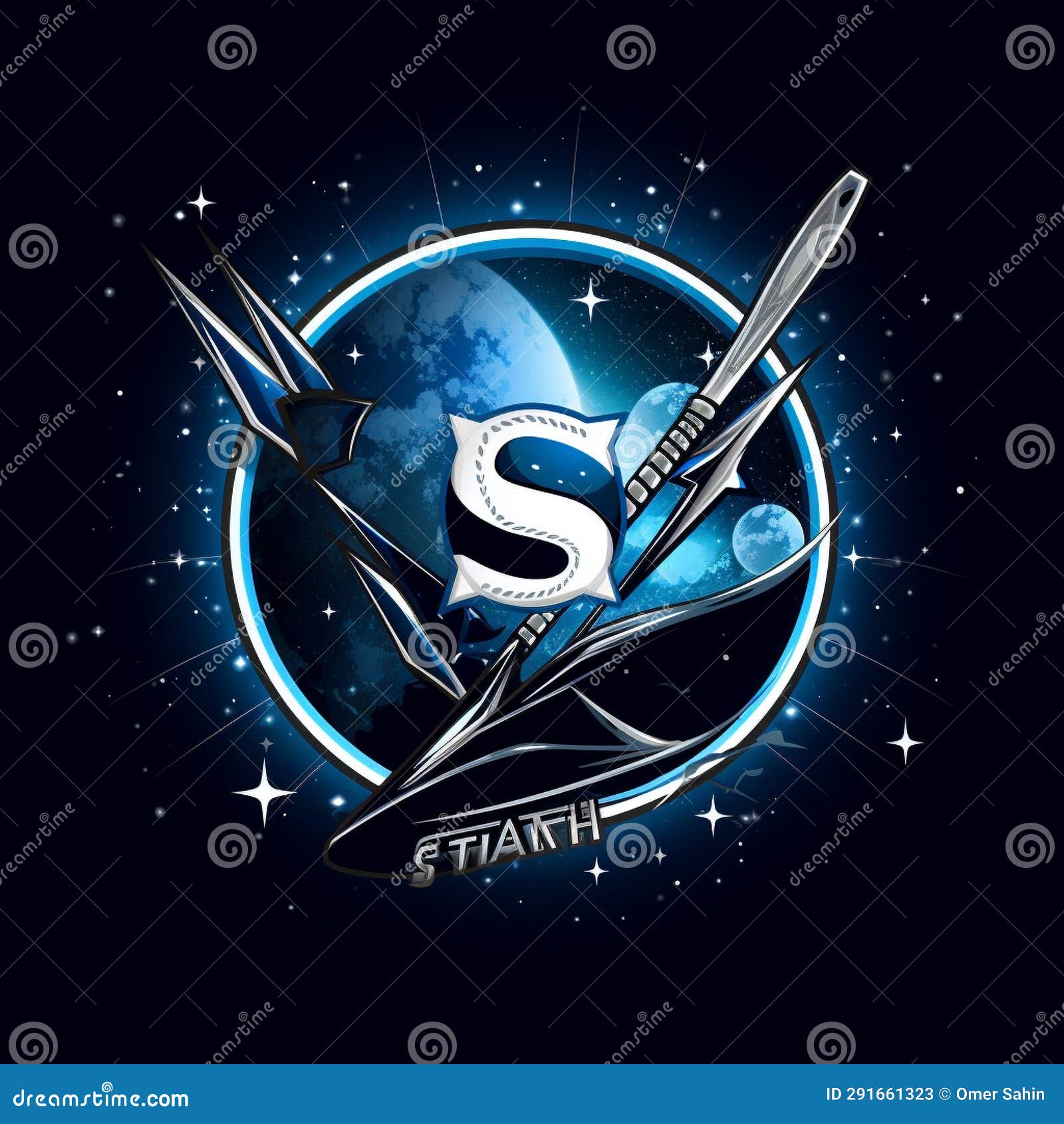 Stellar Striker Celestial Logo Stock Image - Image of energy ...