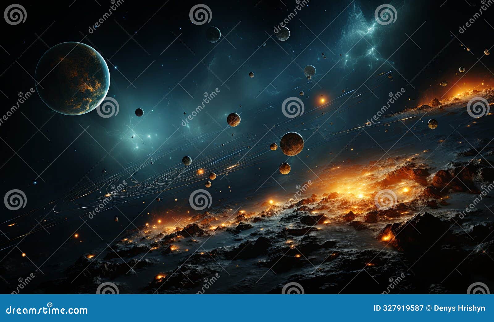 Stellar System with Planets and Stars Stock Image - Image of cosmos ...