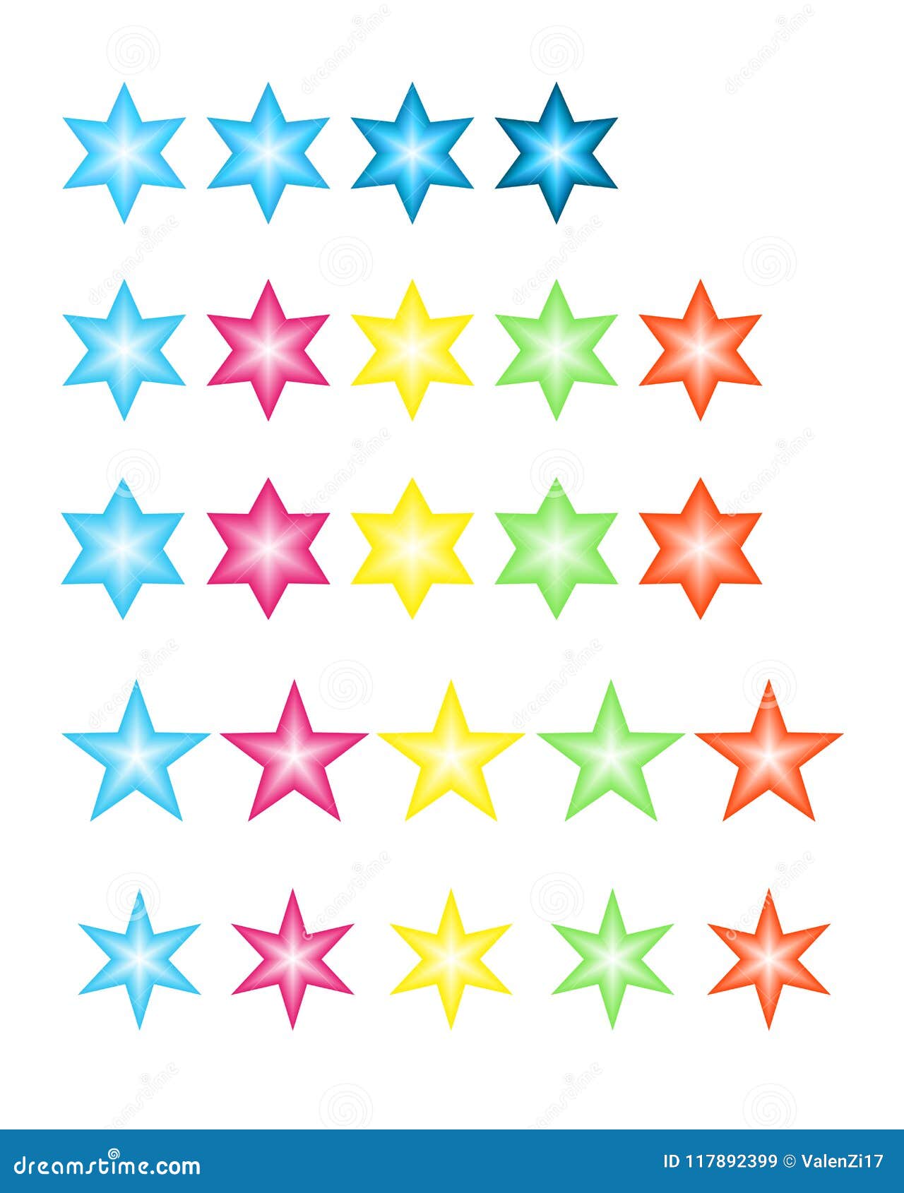 Stelle colorate messe illustrazione di stock. Illustrazione di modello ...