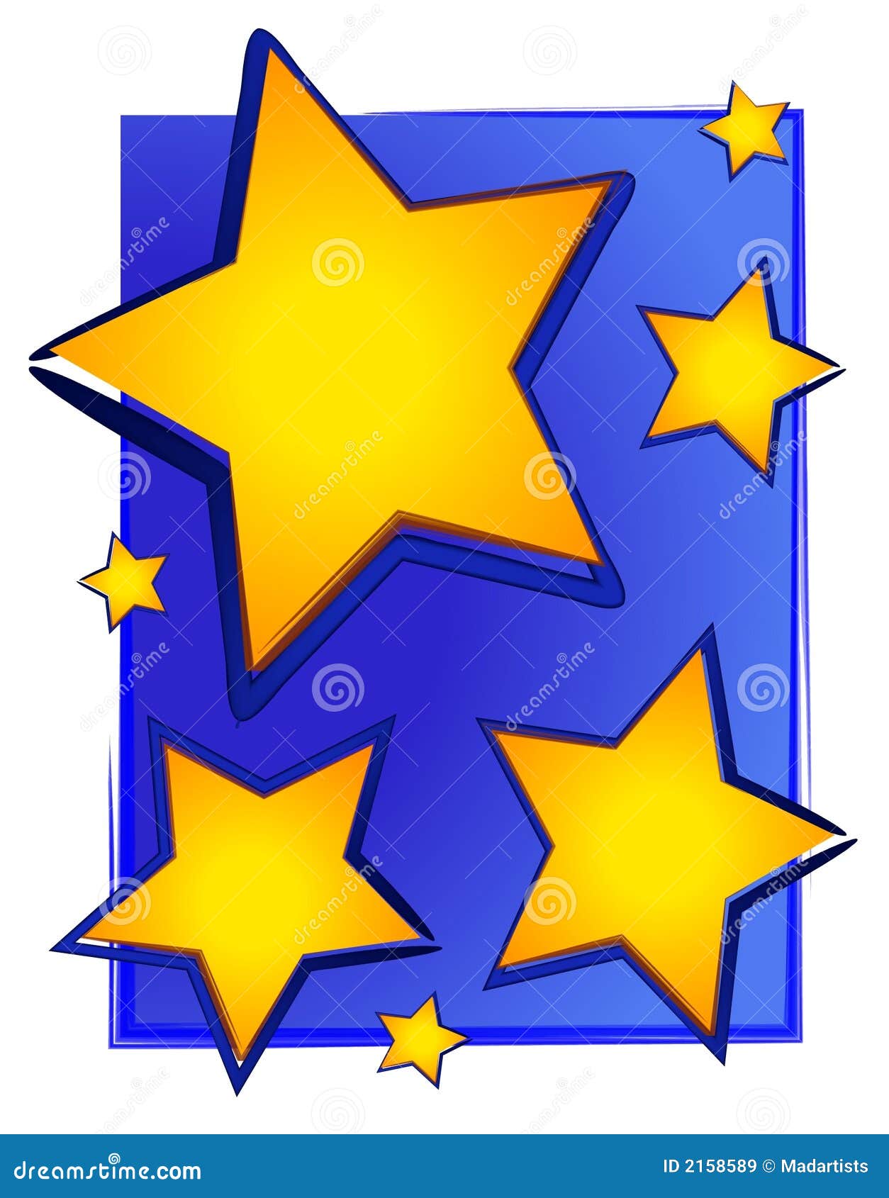 Stelle Colorate Oro Sull'azzurro Illustrazione Vettoriale ...