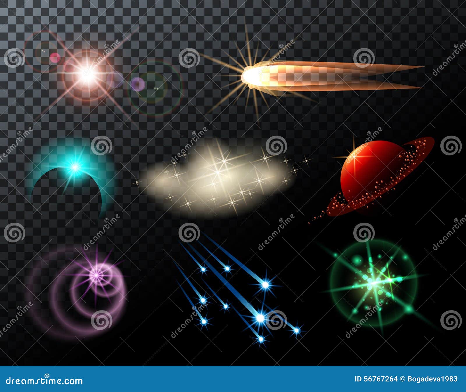 Stelle e comete d'ardore illustrazione vettoriale. Illustrazione di ...