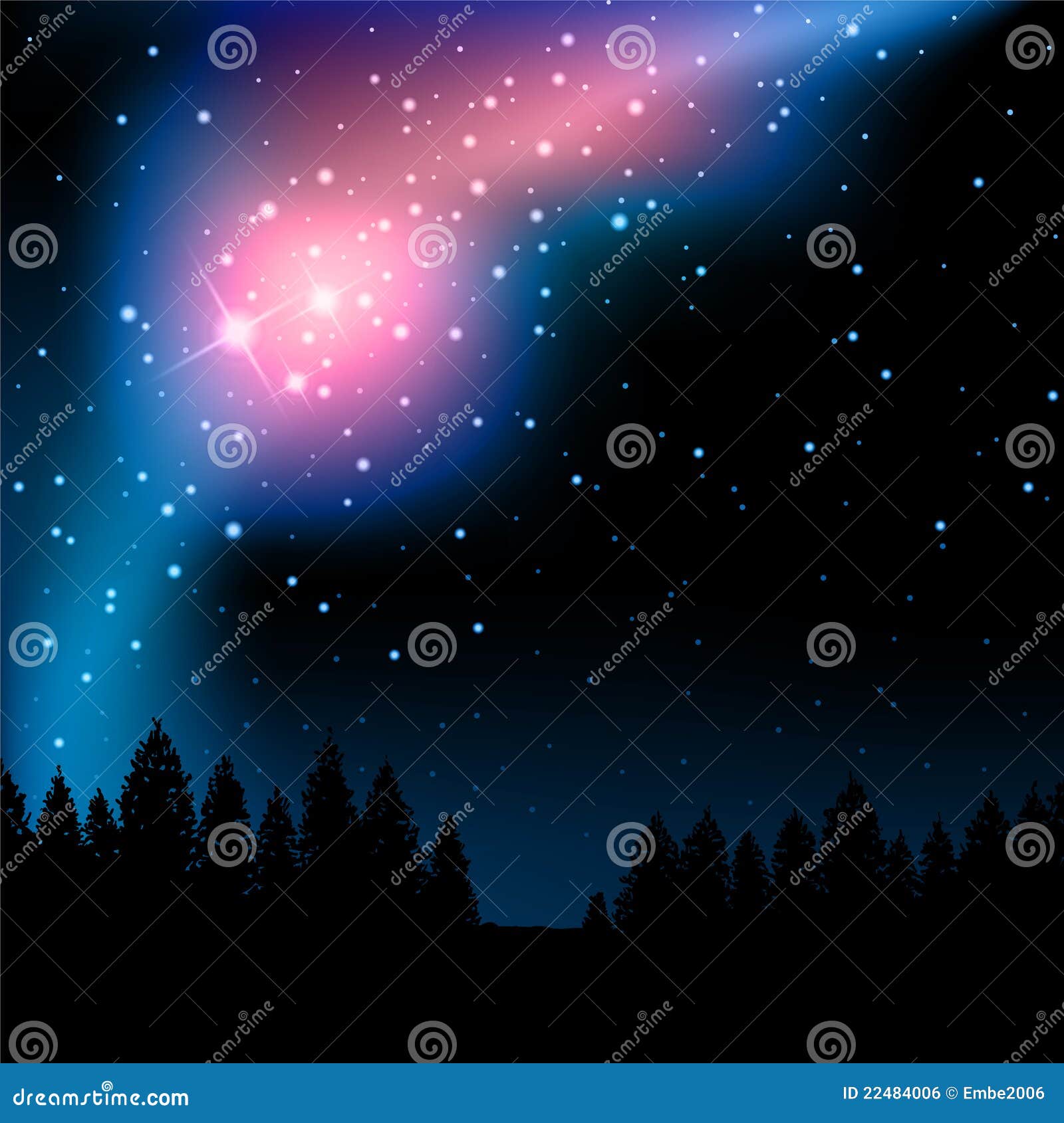 Stelle nella notte illustrazione vettoriale. Illustrazione di vettore ...