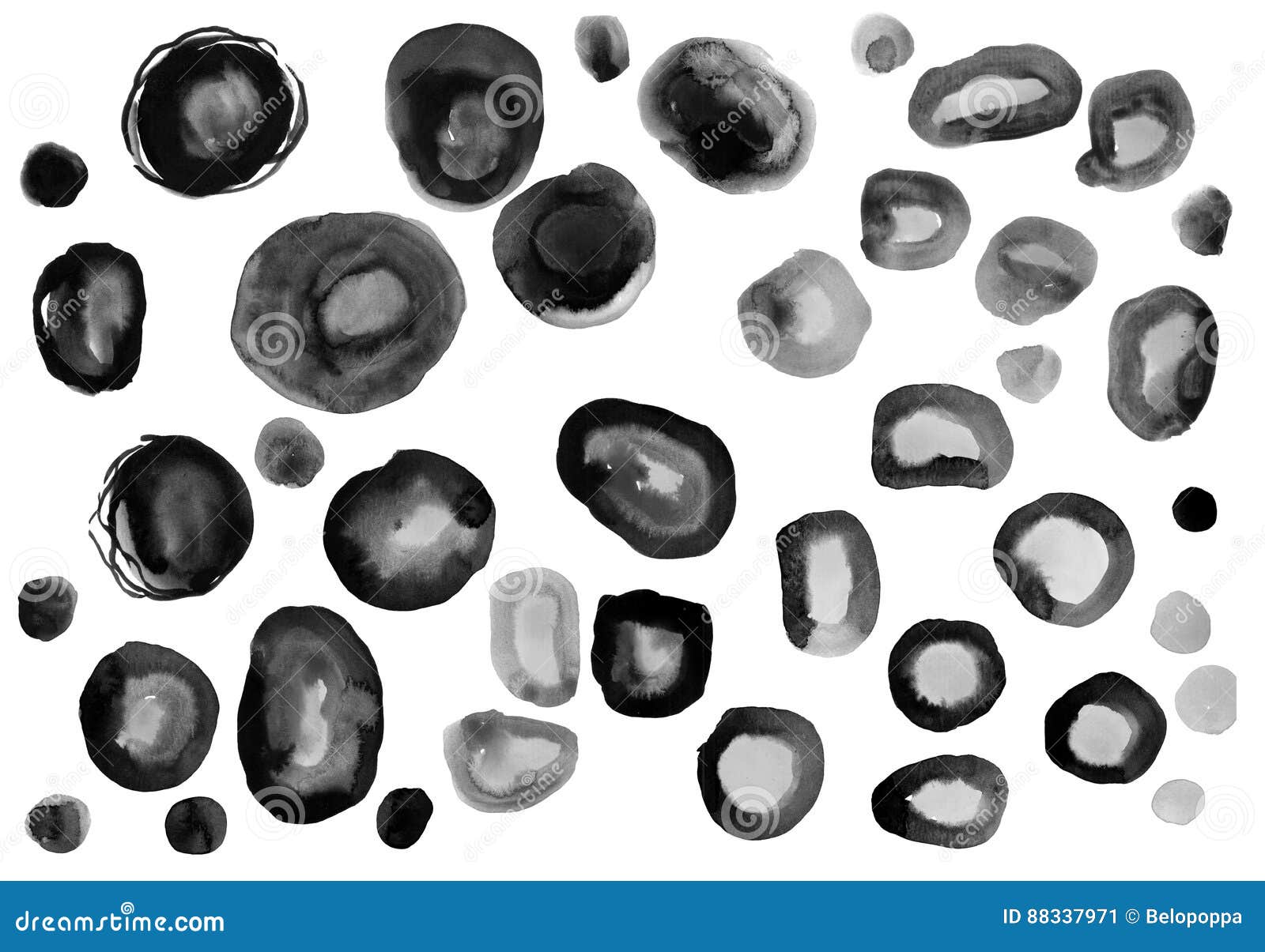 Stellen Sie Aquarellfarbe Der Schwarzen Flecke Ein Tintenflecke Stock ...