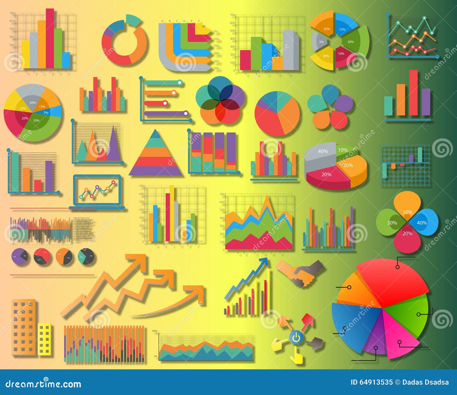 Stellen Sie Elemente Der Illustration Der Informationen Graphics Stock ...