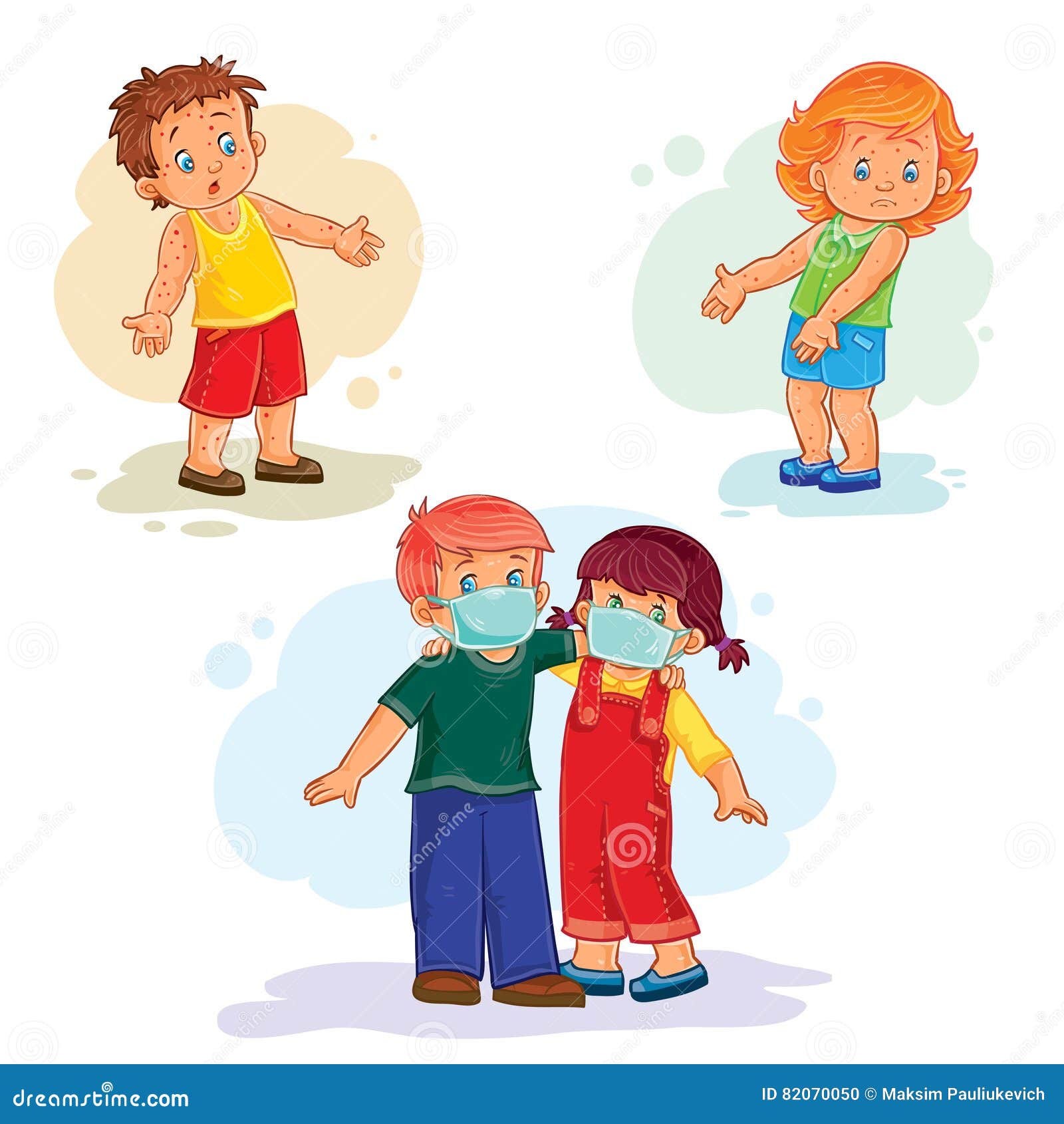 Stellen Sie Kleine Kinder Der Ikonen Krank Ein Vektor Abbildung ...