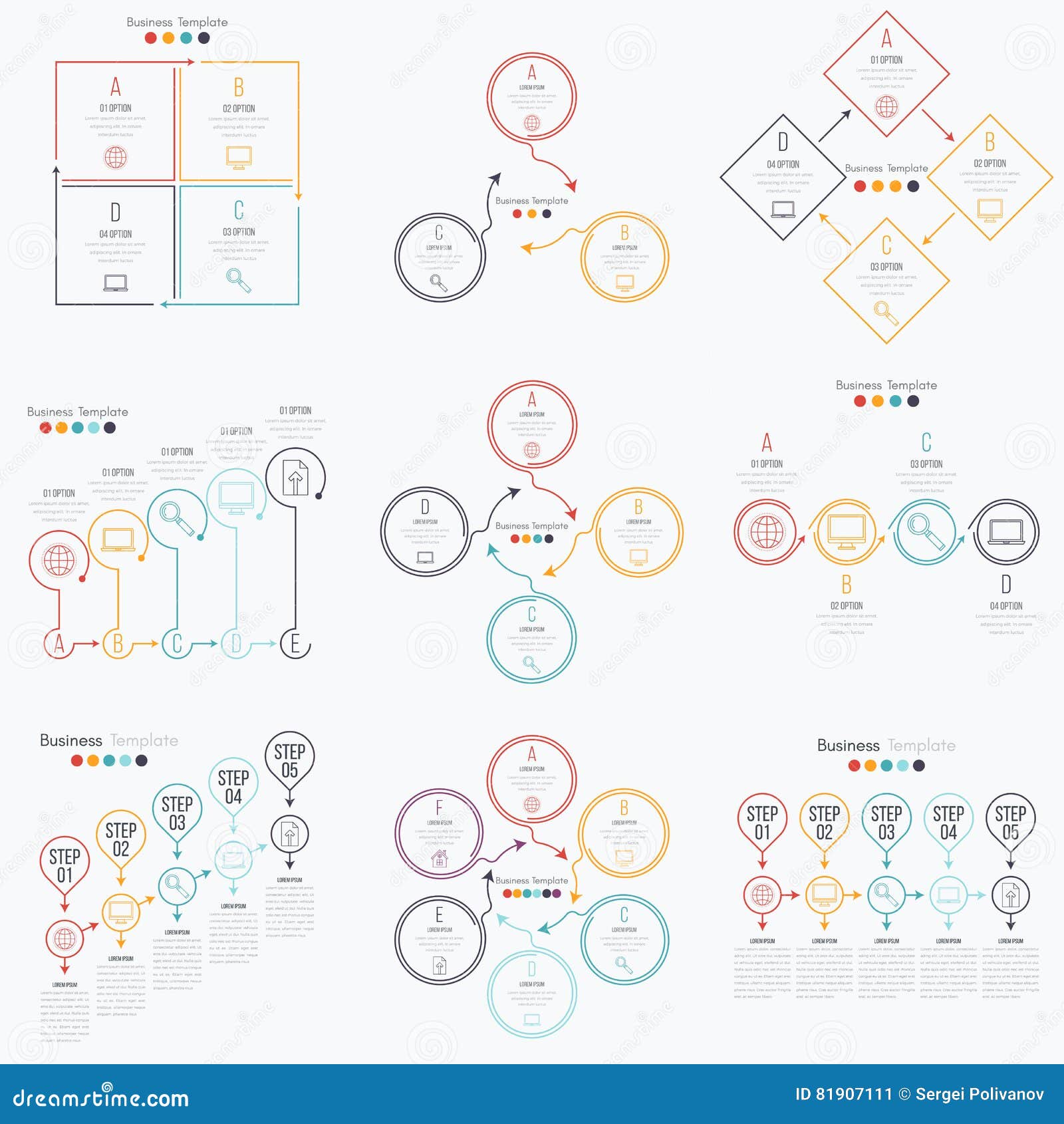 Stellen Sie Mit Infographics Ein Vektor Abbildung - Illustration von ...