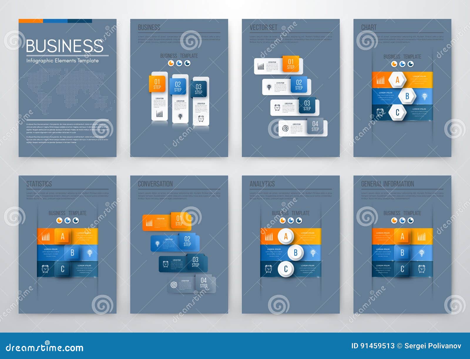Stellen Sie Mit Infographics Ein Vektor Abbildung - Illustration von ...