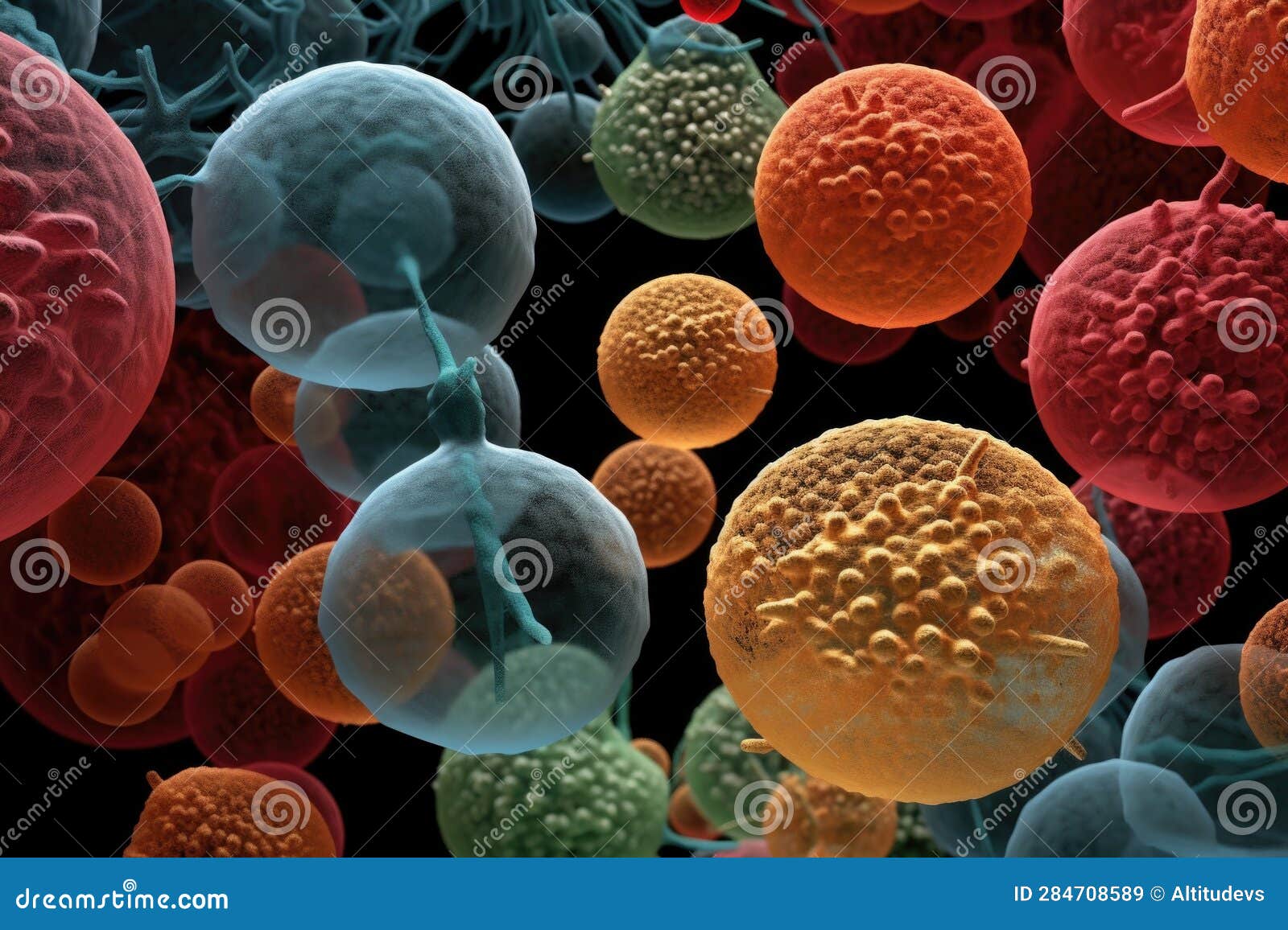 Stem Cell Colonies in Various Colors Stock Illustration - Illustration ...