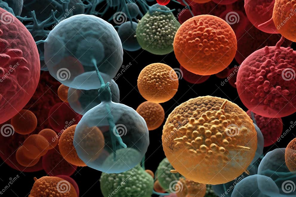 Stem Cell Colonies in Various Colors Stock Illustration - Illustration ...