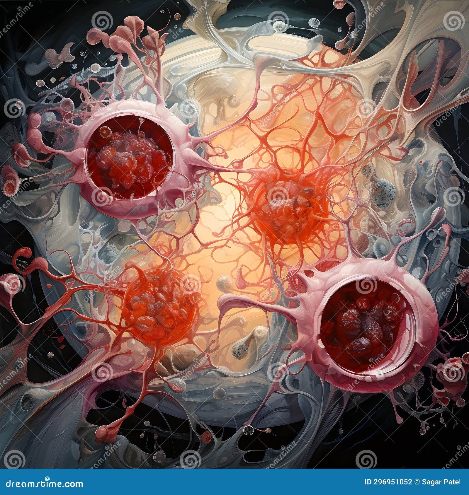 Stem Cell 3d Rendered Science ,biology Background. Stock Illustration ...