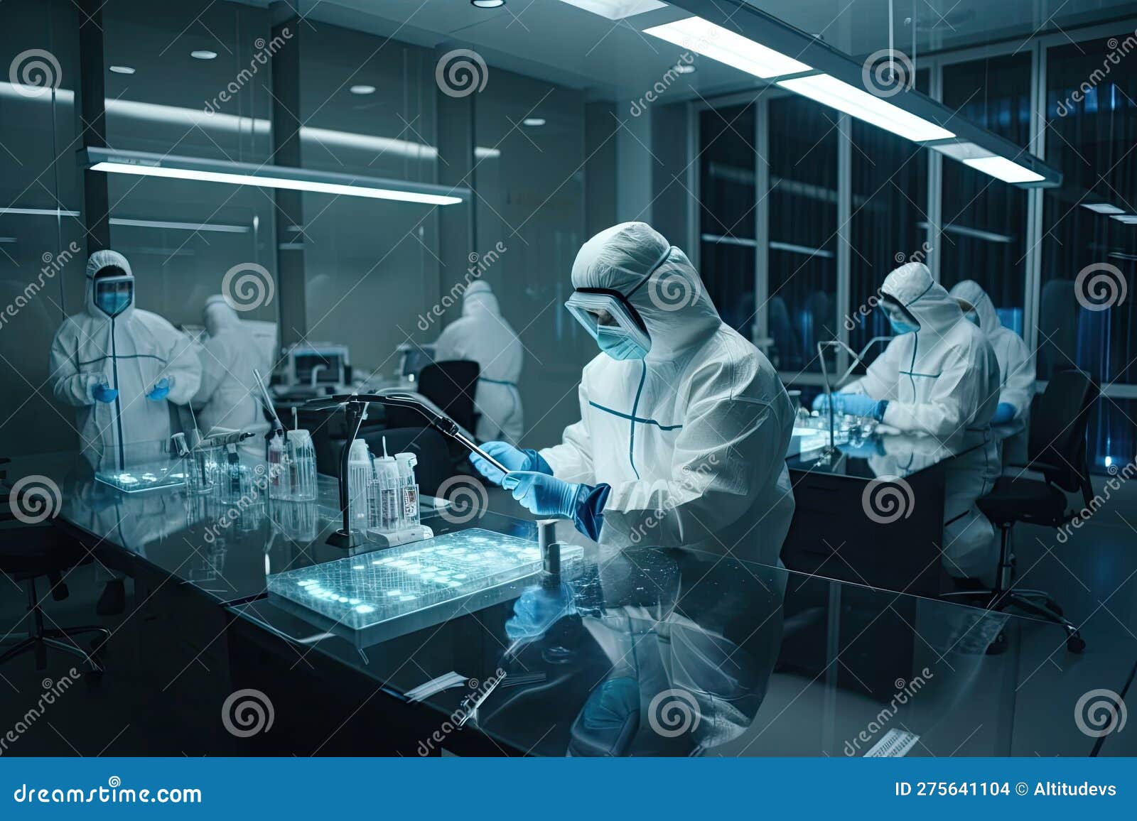 Stem Cell Laboratory, with Scientists Performing Experiments and ... Stem Cell Laboratory, with Scientists Performing Experiments and ...
