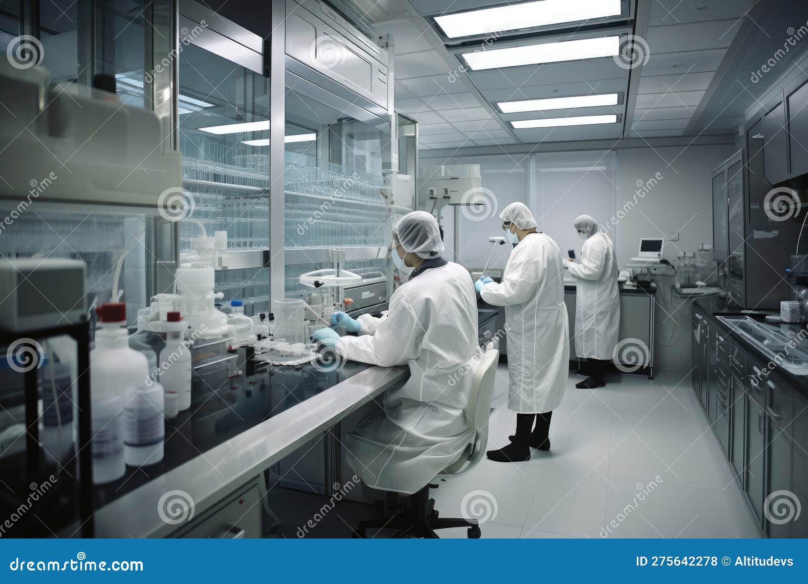 Stem Cell Research Lab, with Scientists Performing Tests and ...