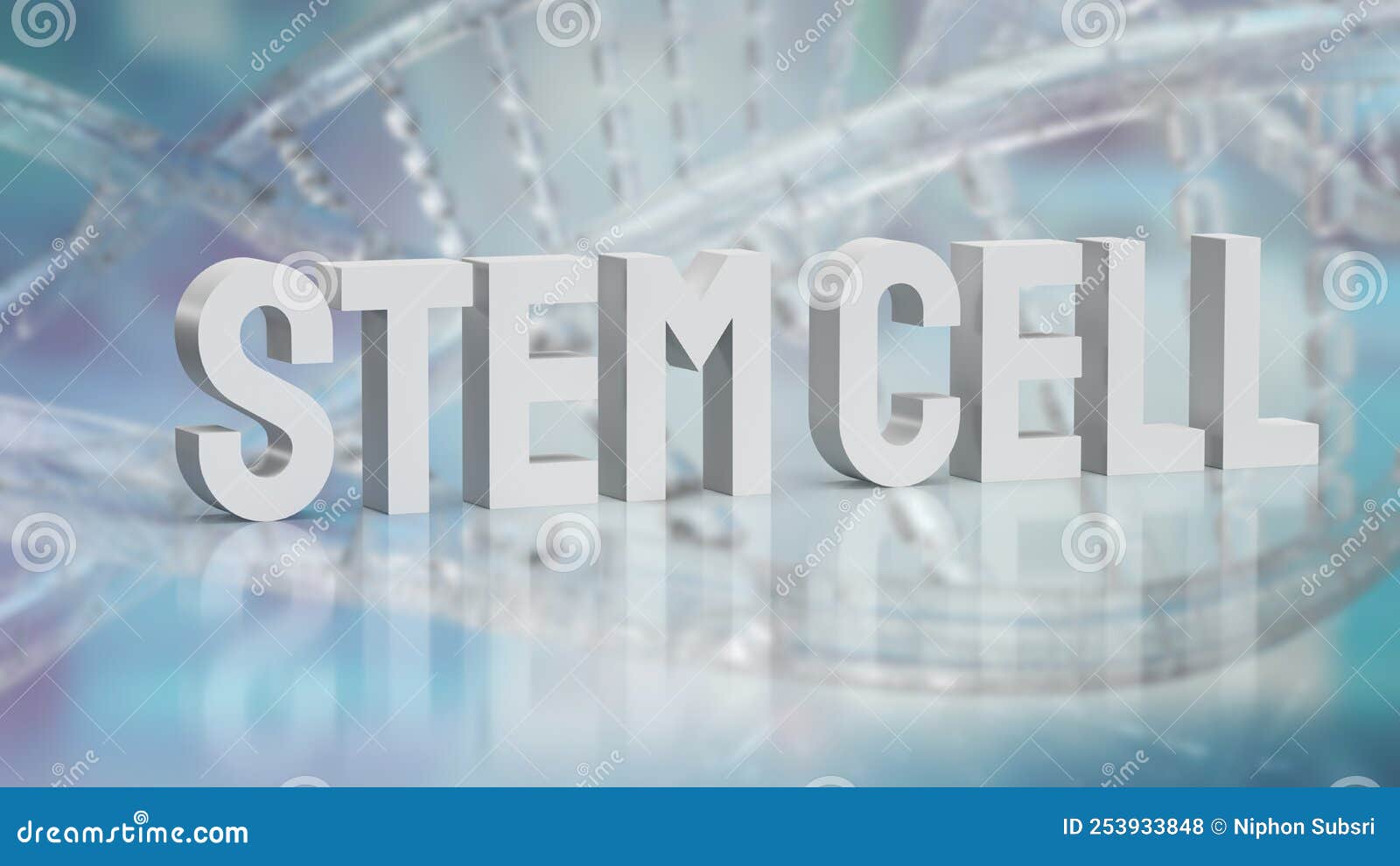 The Stem Cell Text on Dna Background for Sci or Medical Concept 3d ...