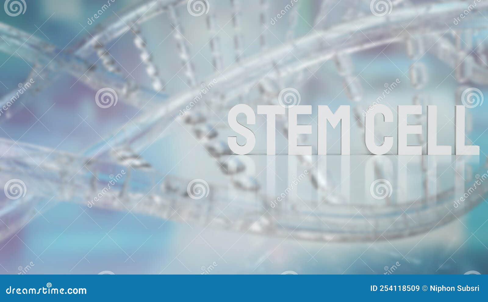 The Stem Cell Text on Dna Background for Sci or Medical Concept 3d ...
