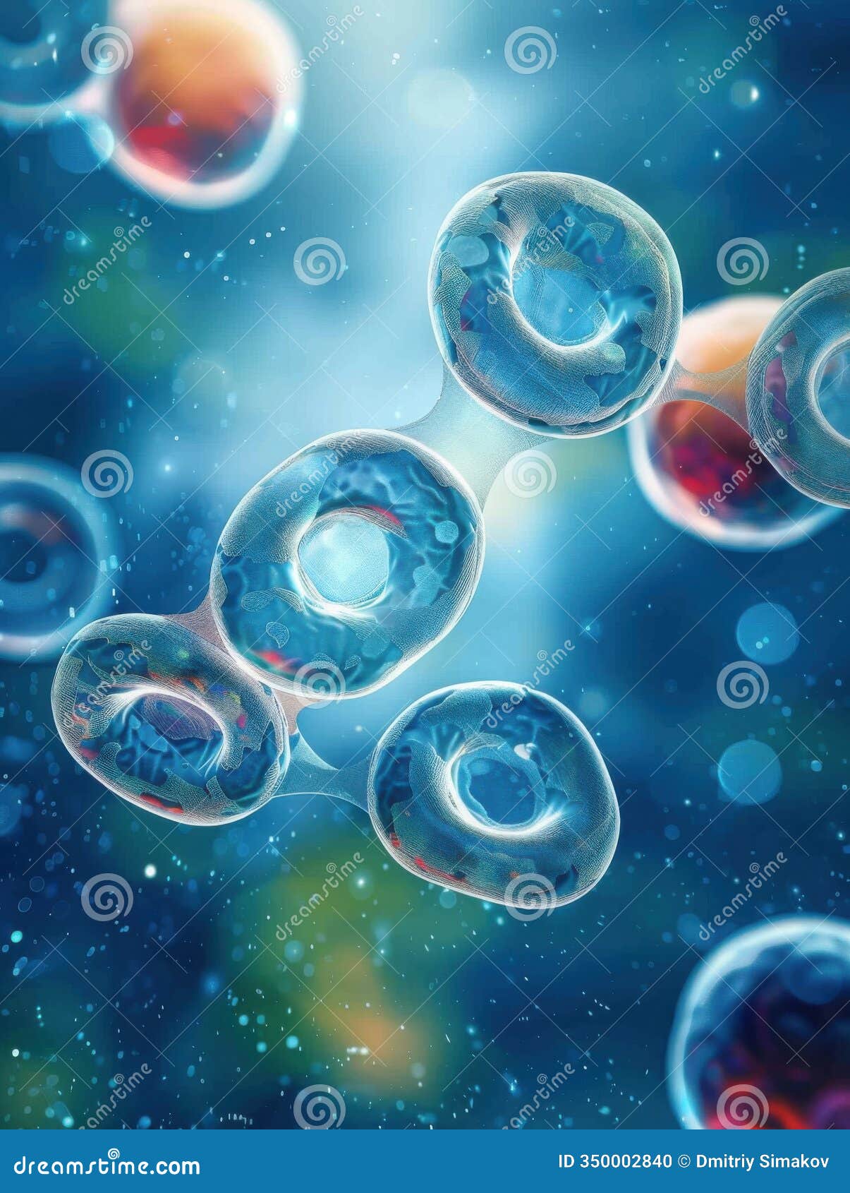 Stem Cells, Blue Background Stock Illustration - Illustration of ...