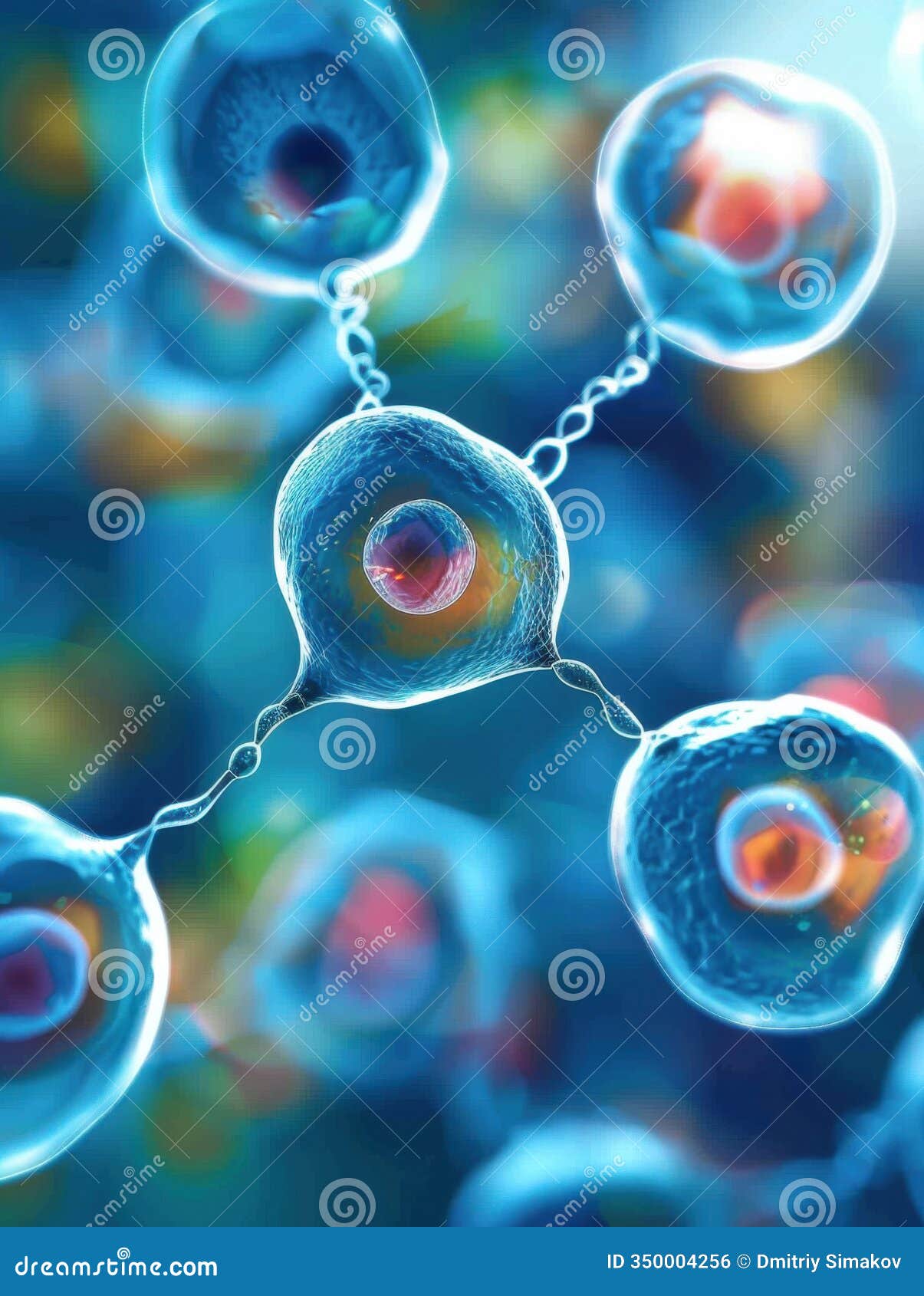 Stem Cells, Blue Background Stock Illustration - Illustration of ...