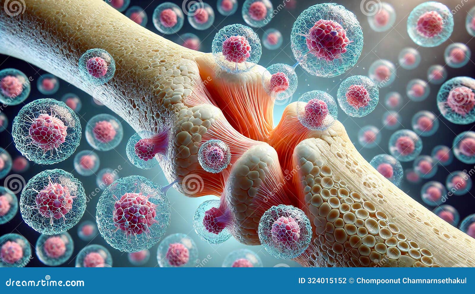 Stem Cells Integrating into Bone Tissue for Fracture Repair Stock ...