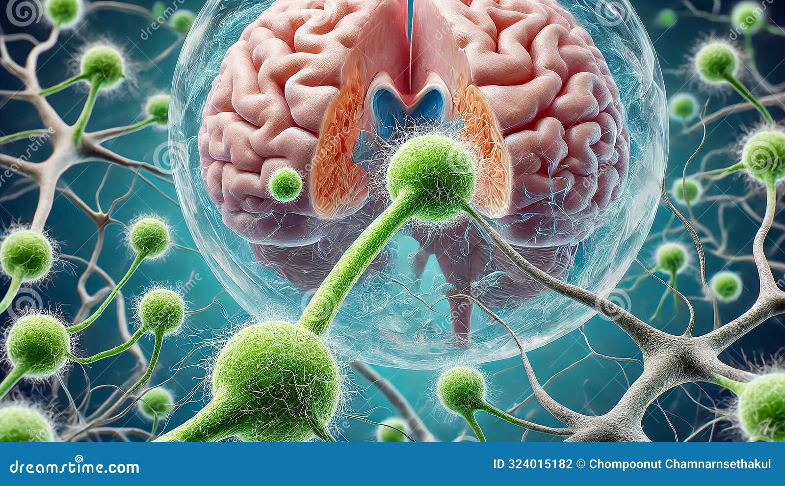 Stem Cells Migrating To Damaged Neurons for Stroke Recovery Stock ...