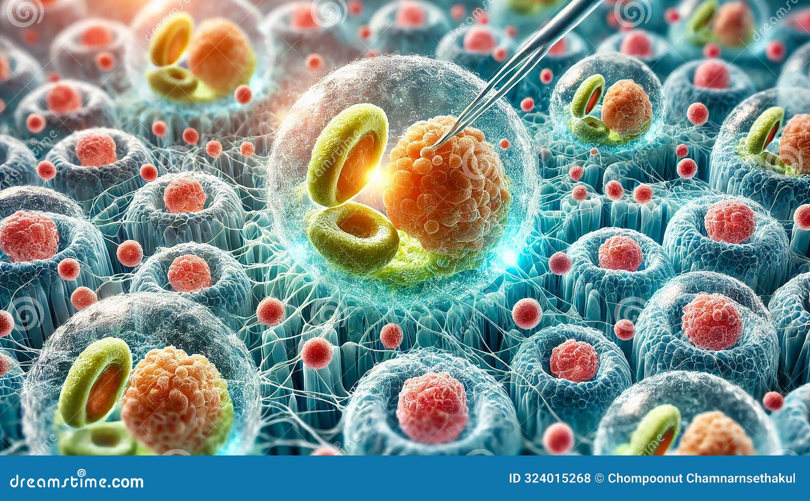 Regenerative Cells Visualization An Eyecatching Graphic Showing A Closeup View Of Enhanced ...