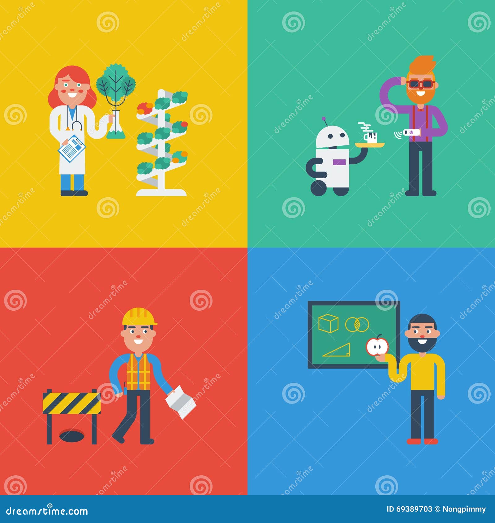 STEM characters concept stock vector. Illustration of geometry - 69389703