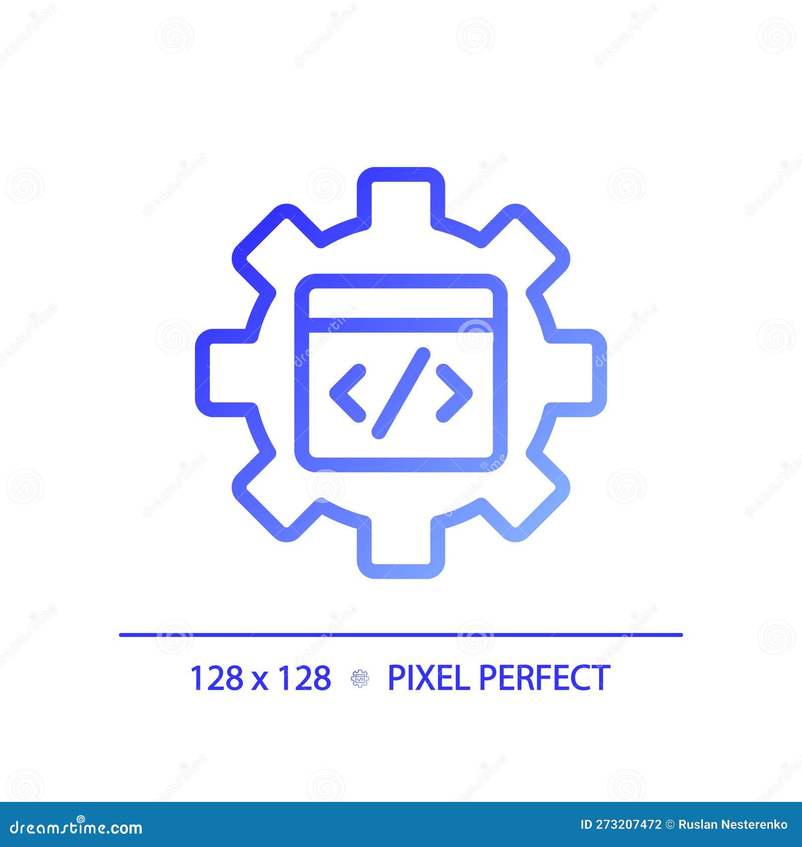 Stem In Coding In Pixel Perfect Gradient Linear Vector Icon Stock