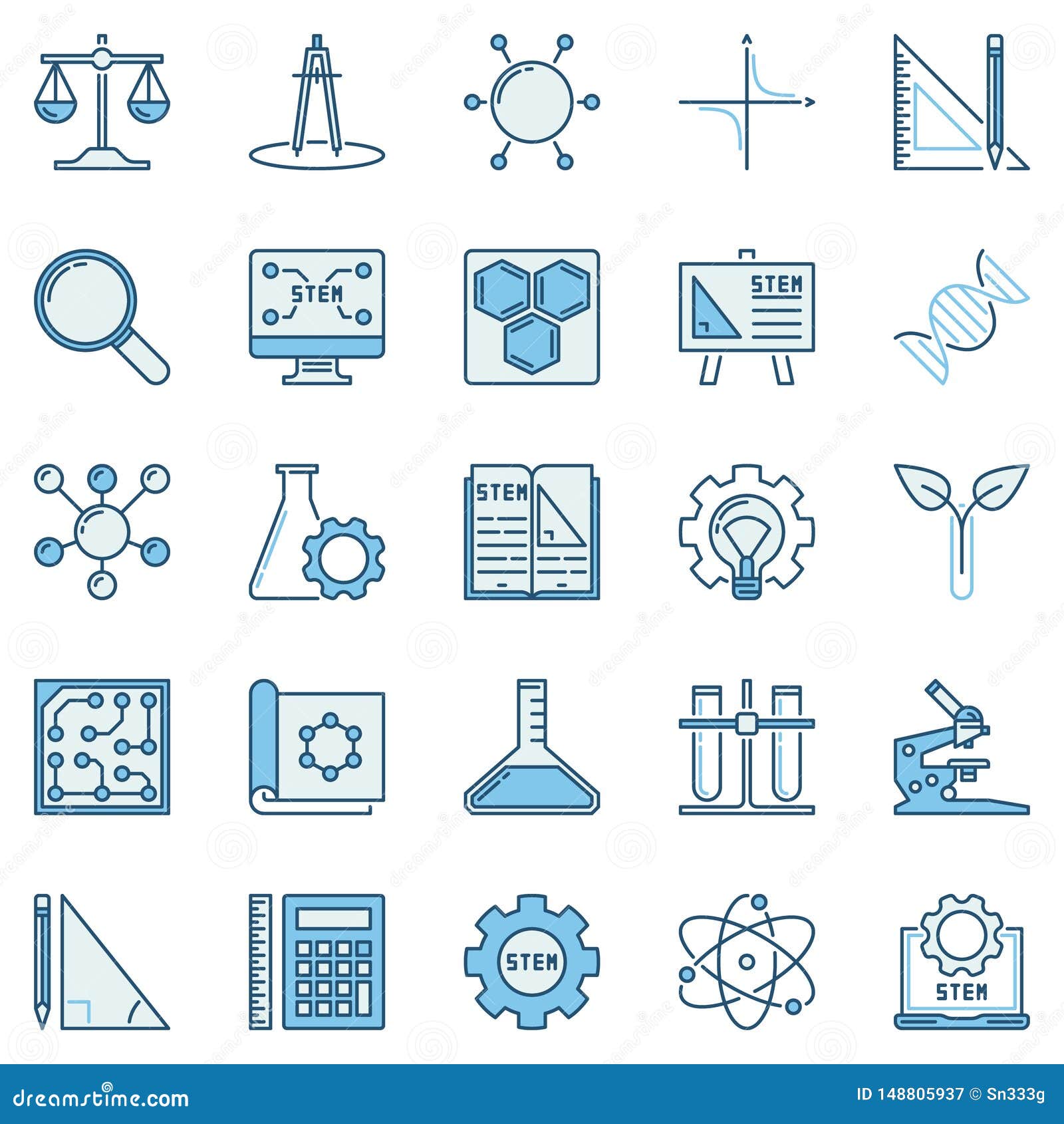 STEM Colored Icons Set - Vector Concept Logo Elements Stock Vector ... STEM Colored Icons Set - Vector Concept Logo Elements Stock Vector ...