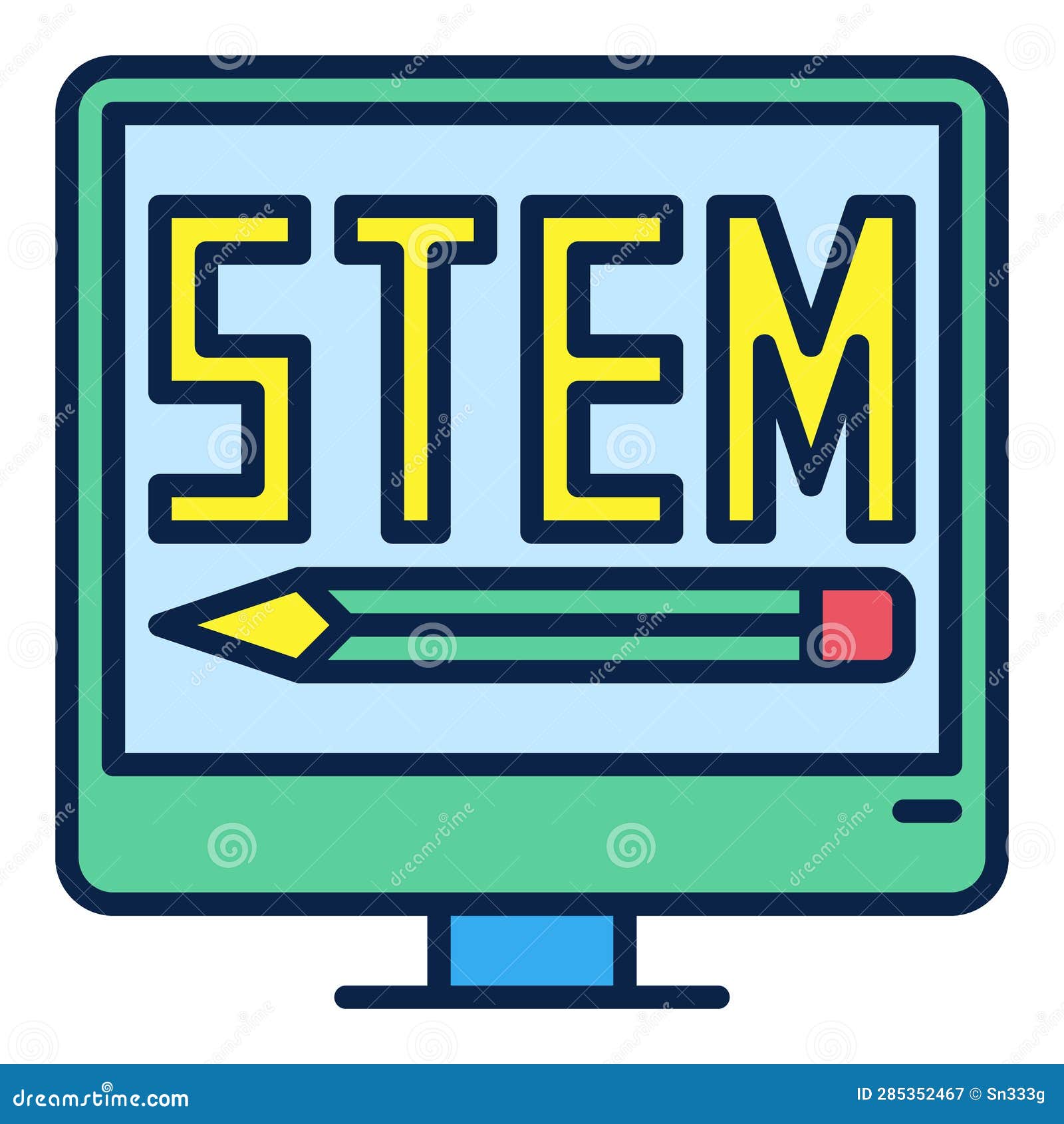 STEM Computer Vector PC Concept Colored Icon or Symbol Stock Vector ...
