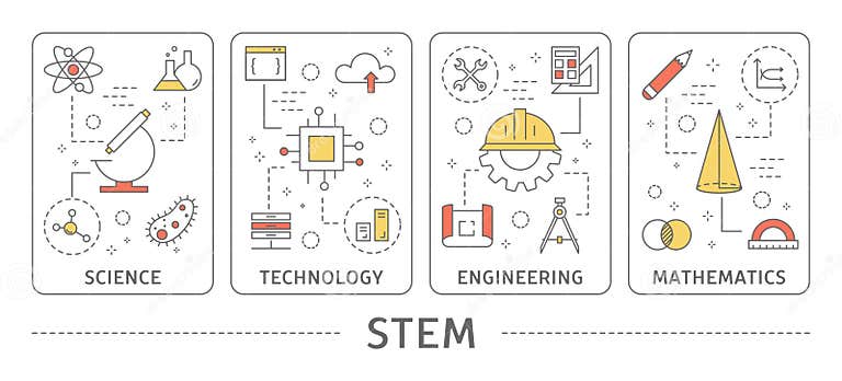STEM concept illustration. stock vector. Illustration of flask - 116099782