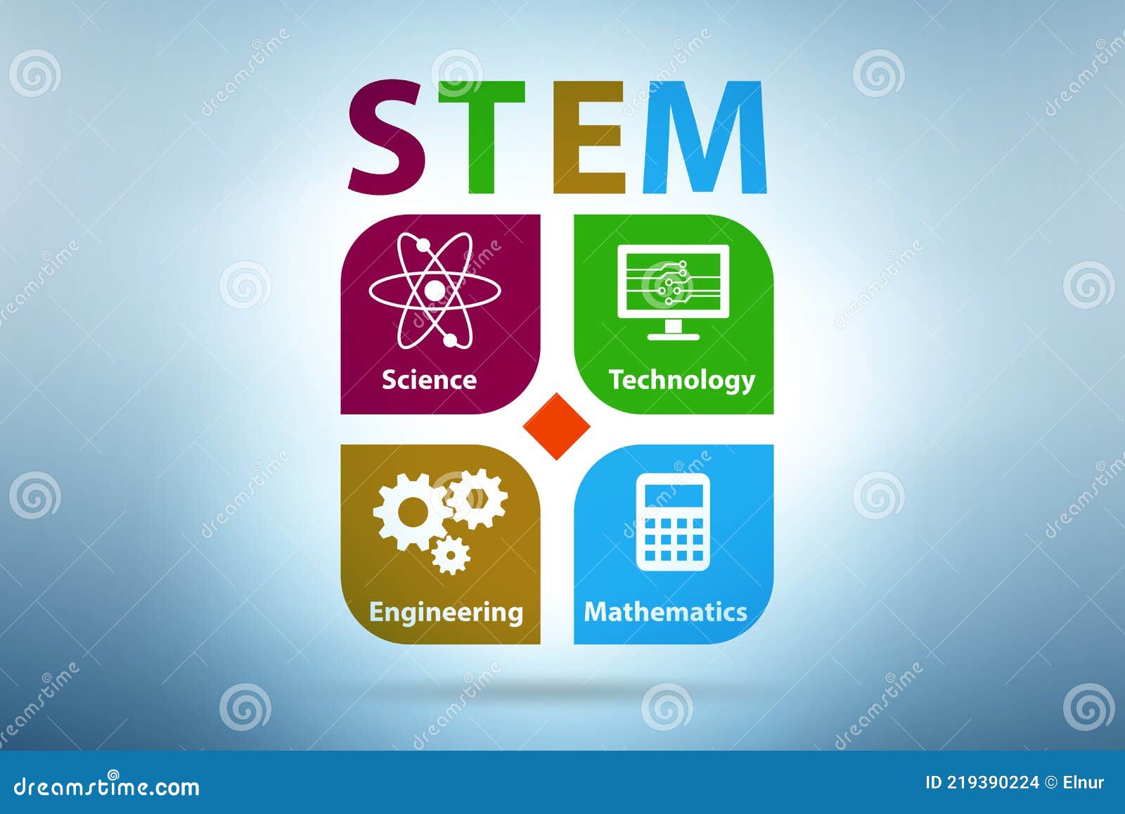 STEM Concept in Modern Education Stock Illustration - Illustration of ...