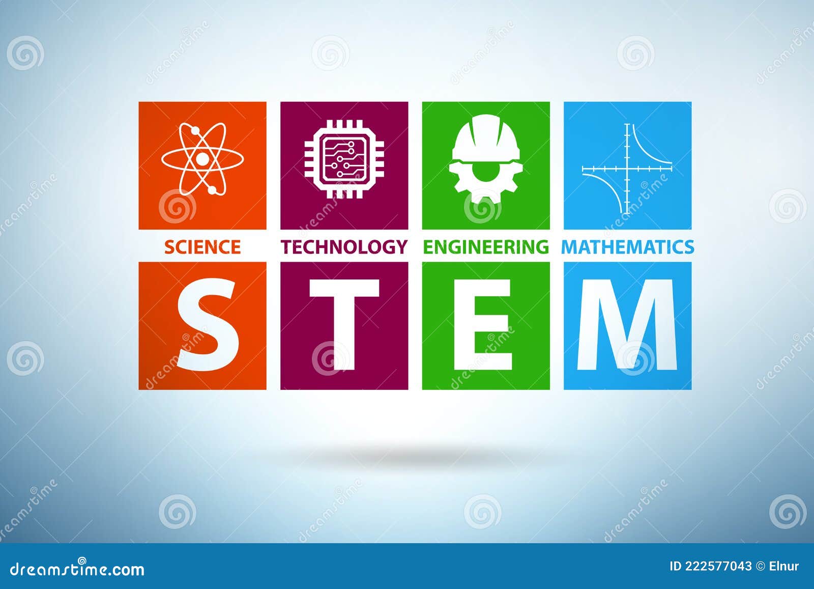 STEM Concept in Modern Education Stock Illustration - Illustration of ...
