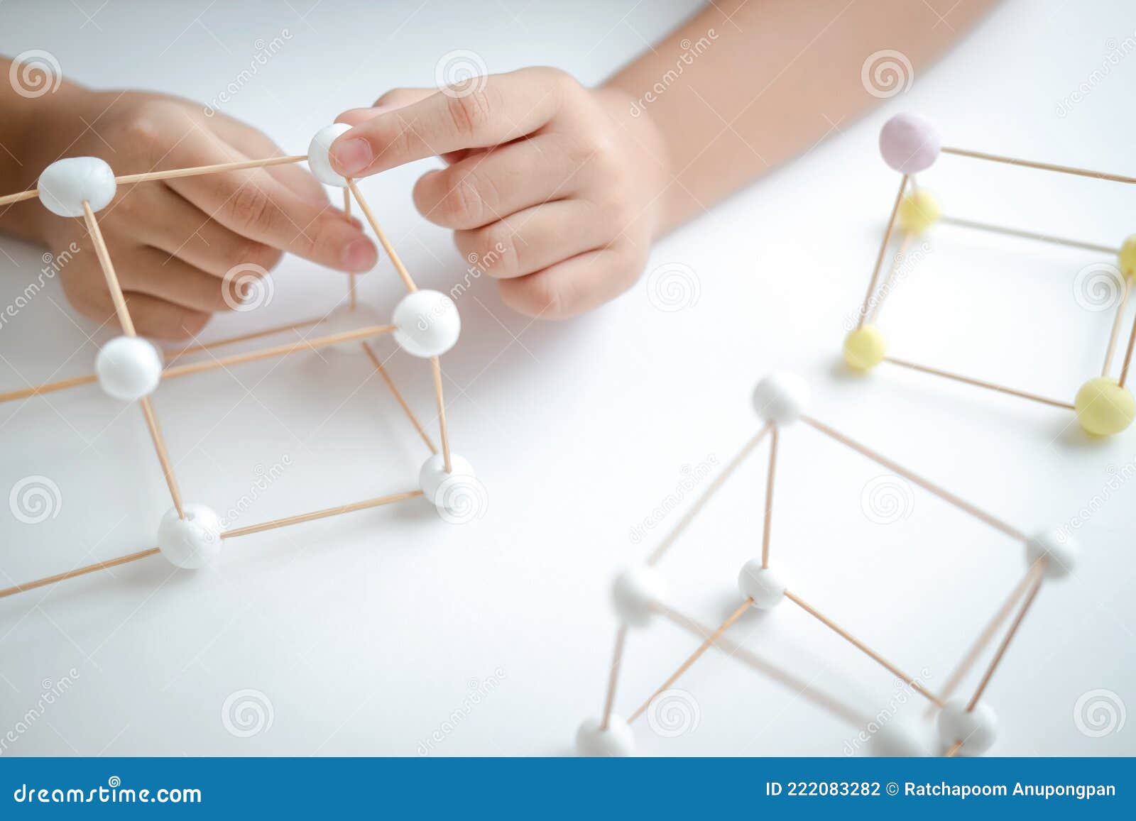STEM Education, Child Learning Making 3D Geometric Shapes, Building ...