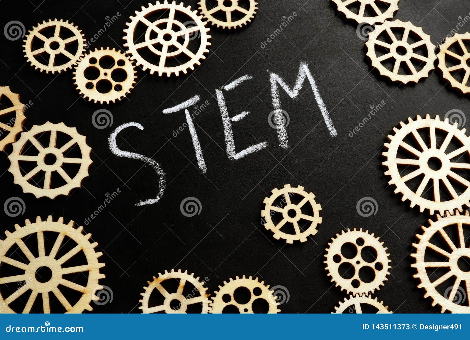 Stem Education Concept. Blackboard and Gear Wheels Stock Image - Image ...