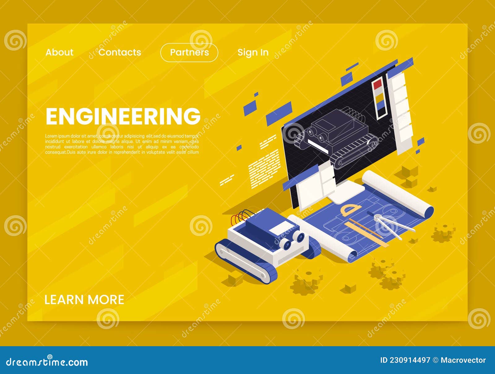 STEM Education Engineering Website Stock Vector - Illustration of ...