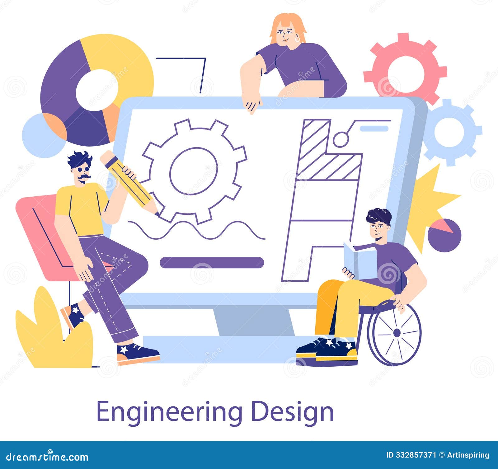 STEM Education. Flat Vector Illustration Stock Illustration ...