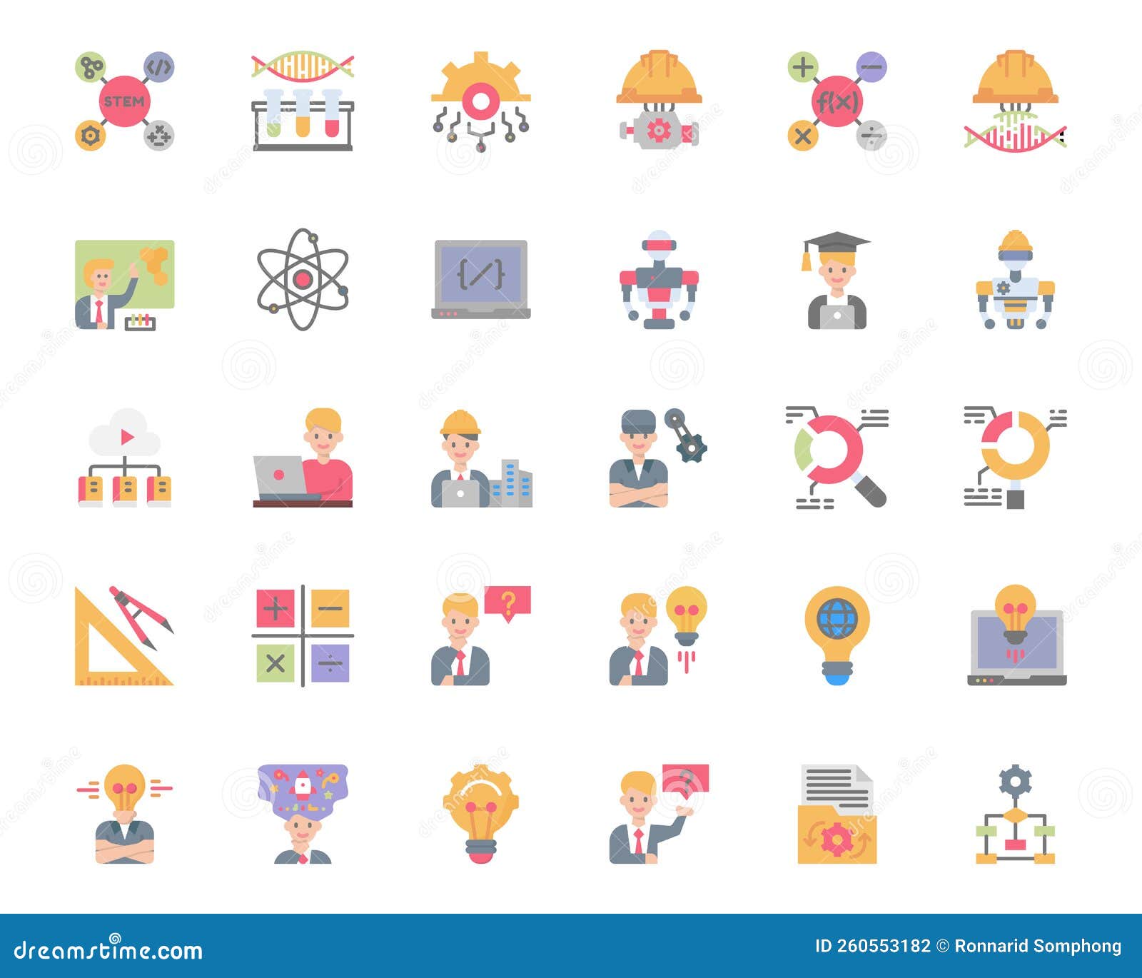 Stem Education Icon Vector Illustration, Education, Science, Technology ...