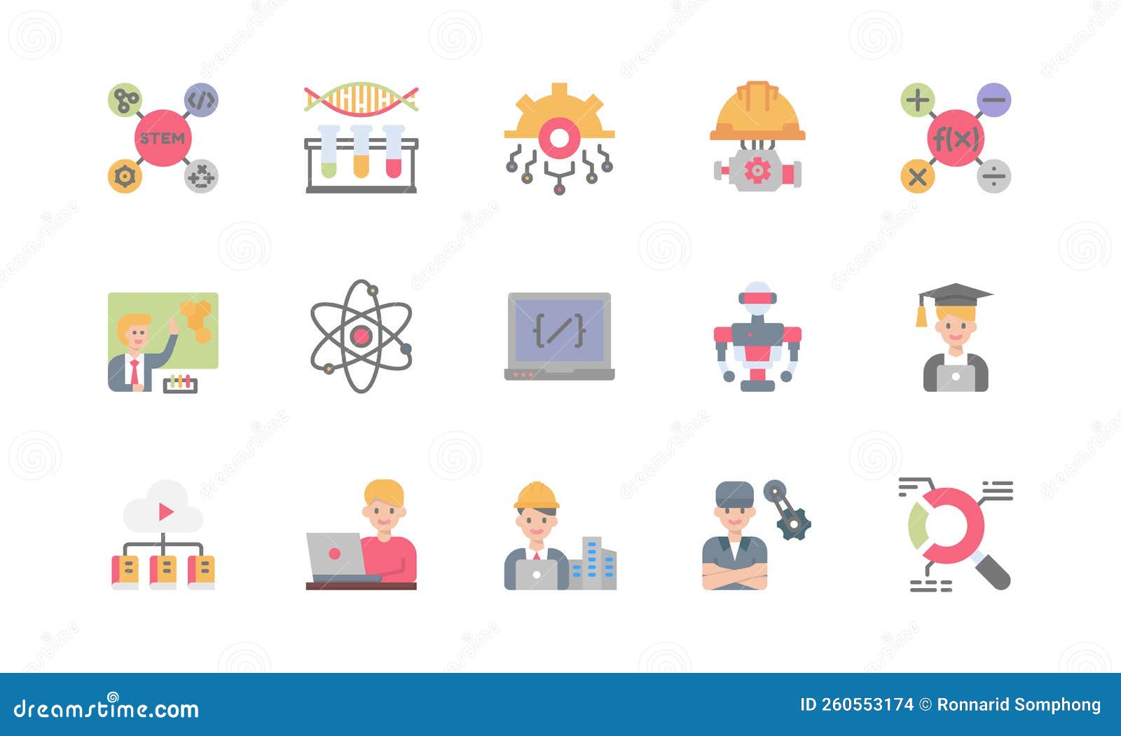 Stem Education Icon Vector Illustration, Education, Science, Technology ...