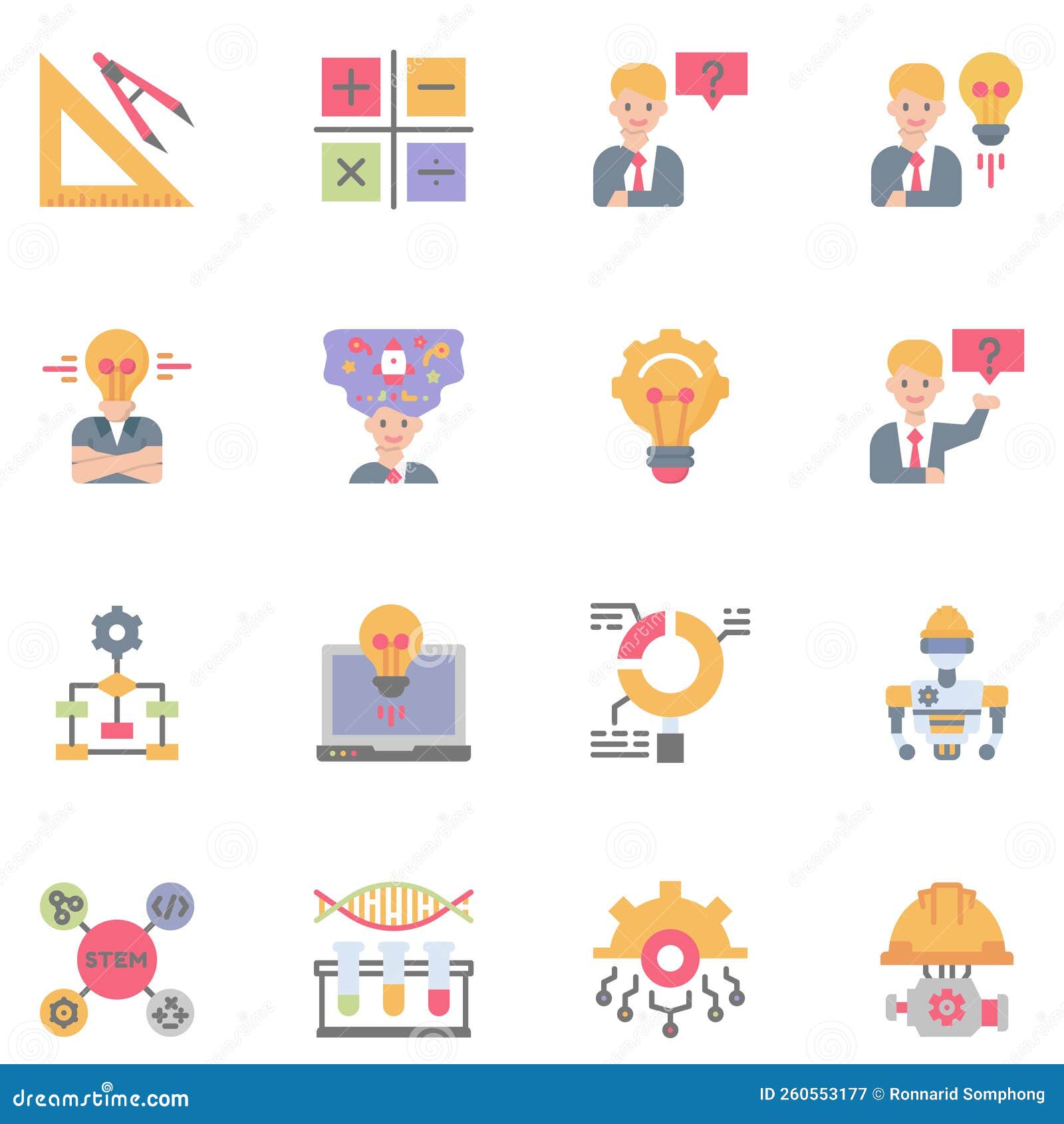 Stem Education Icon Vector Illustration, Education, Science, Technology ...