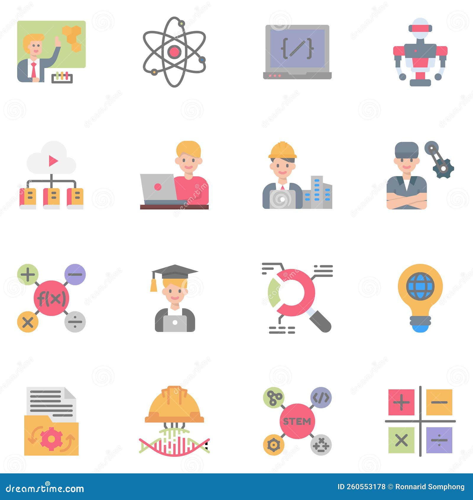 Stem Education Icon Vector Illustration, Education, Science, Technology ...