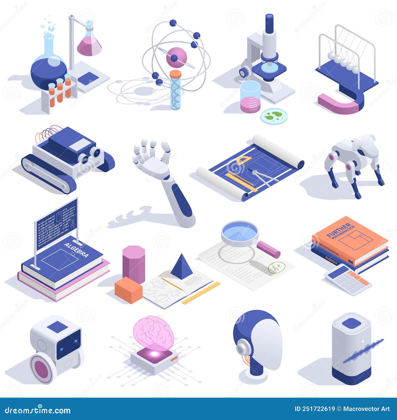 STEM Education Icons Set stock vector. Illustration of electronic ...