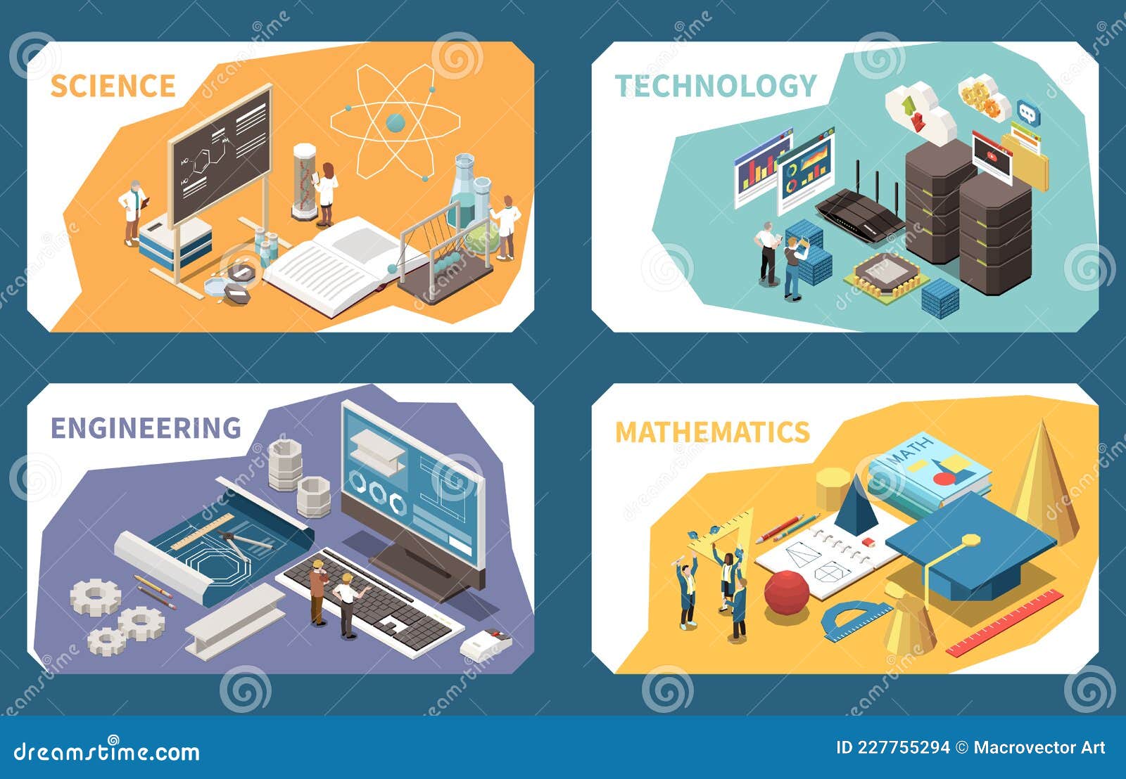 STEM Education Isometric Concept Stock Vector - Illustration of ...