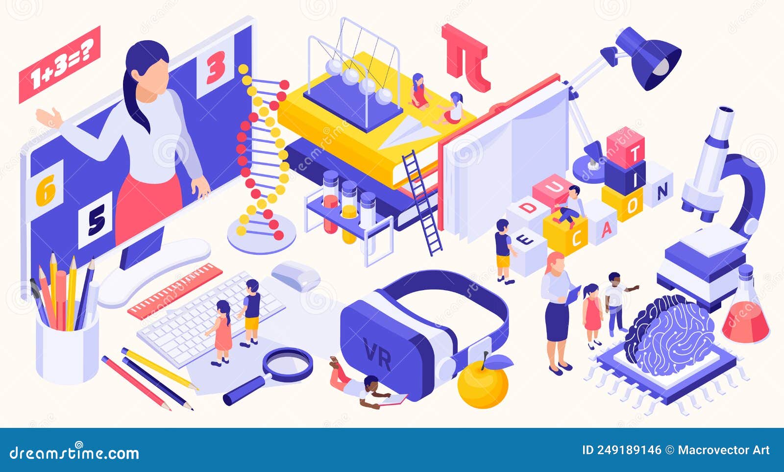 STEM Education Isometric Concept Stock Vector - Illustration of ...