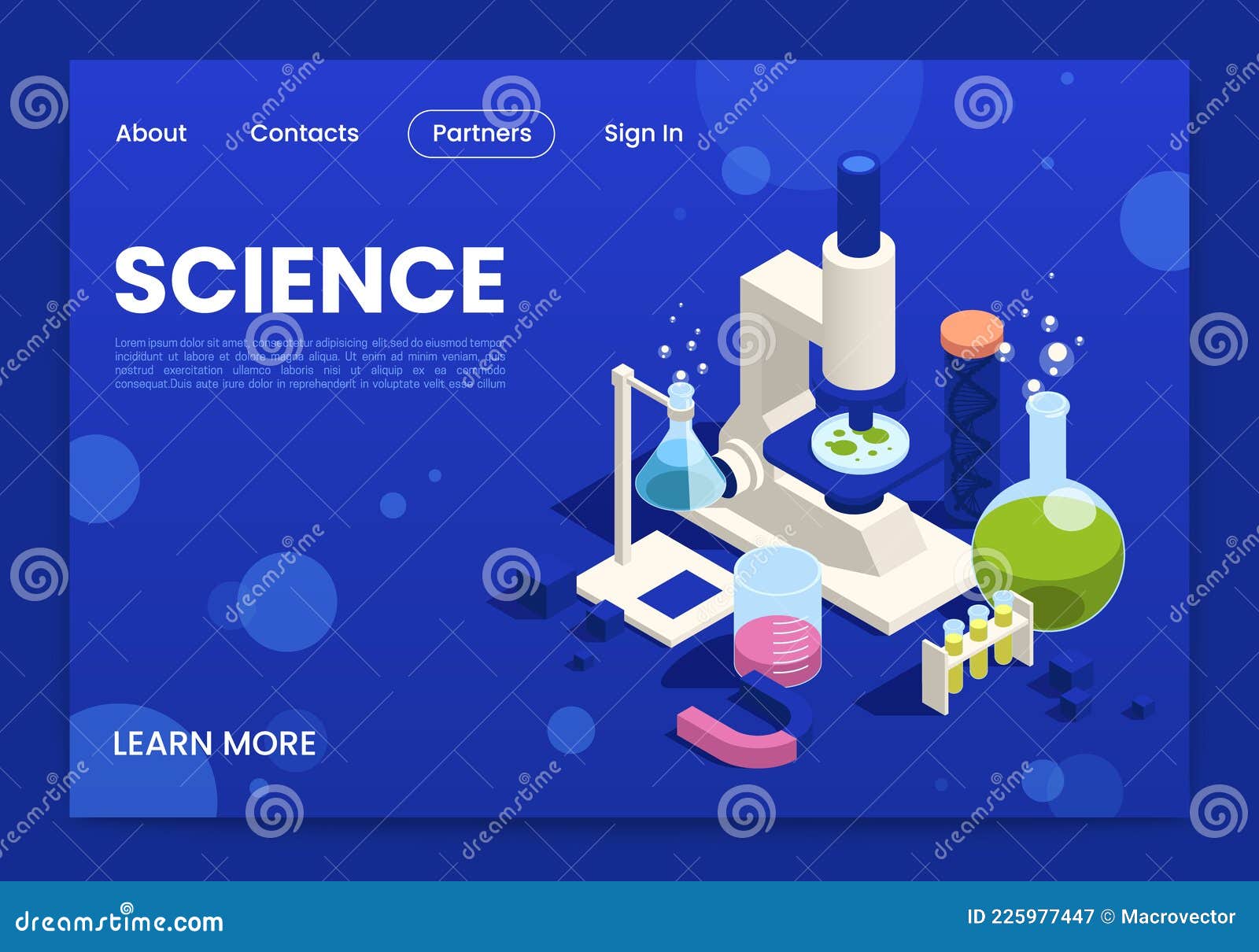 STEM Education Isometric Webpage Stock Vector - Illustration of biology ...
