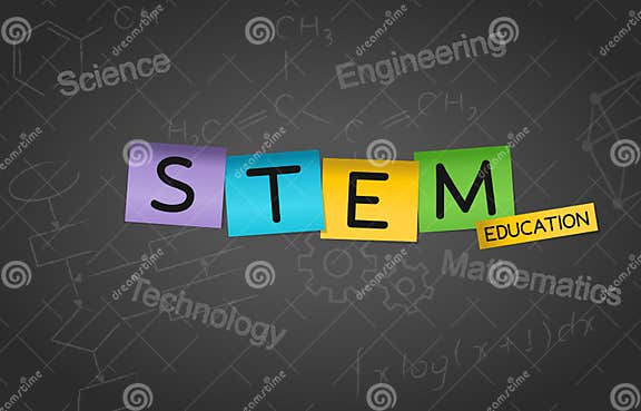 STEM Education Post it Notes Concept Background. Science Technology ...